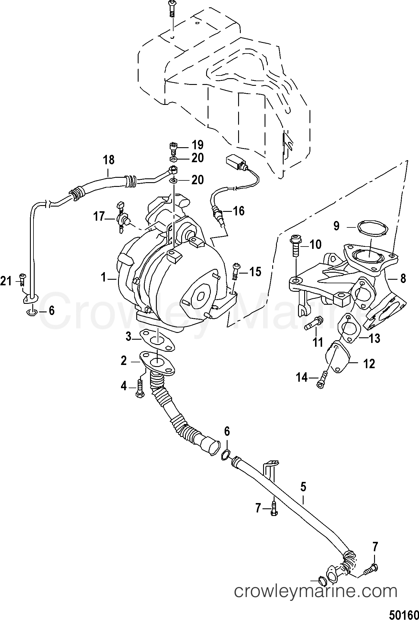 TURBOCHARGER, CEZA - 2012 Inboard Engine 3.0L TDI 3D300013D | Crowley ...