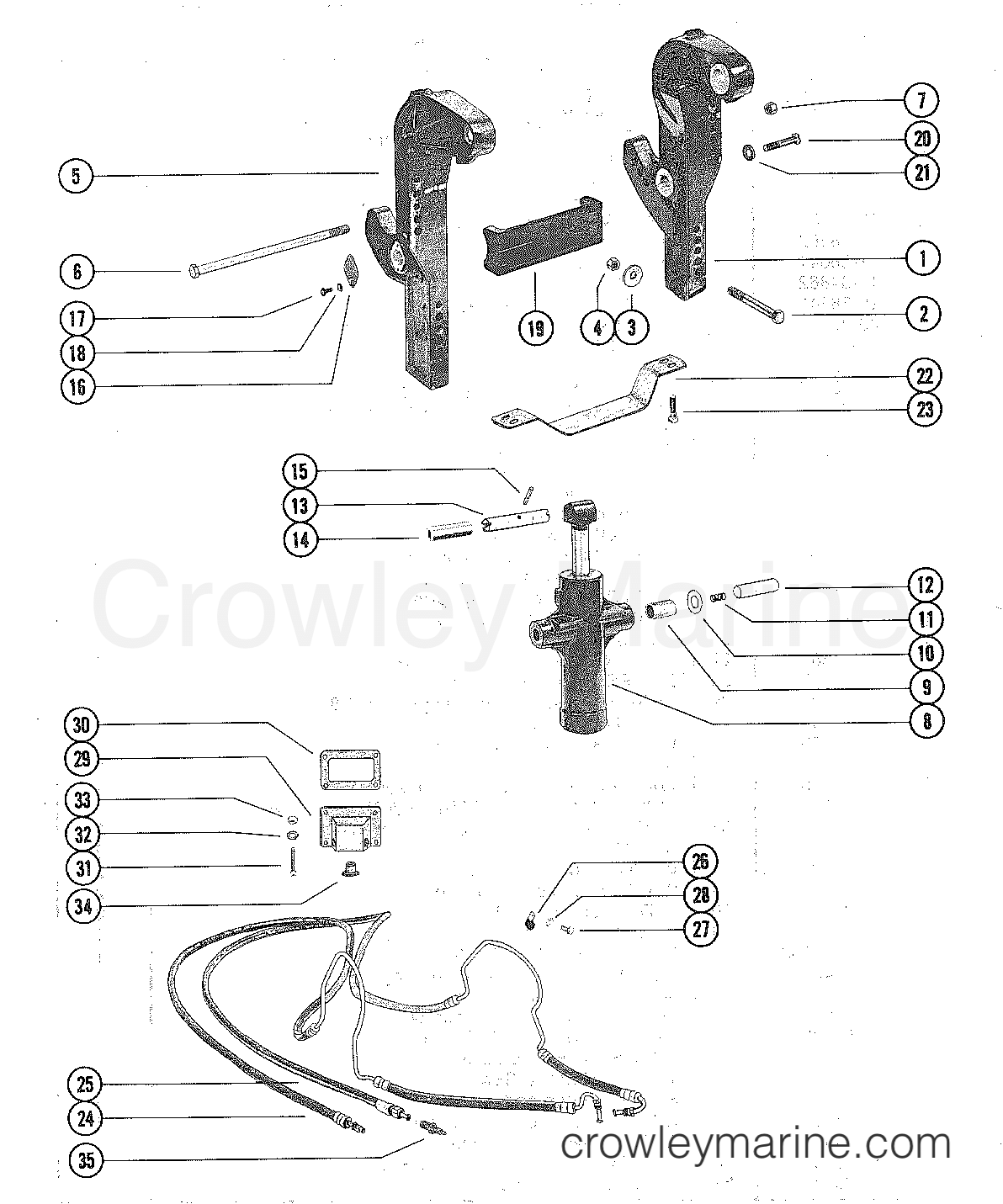 TRANSOM BRACKETS - 1980 Outboard 225 [ELPT] 1225620 | Crowley Marine
