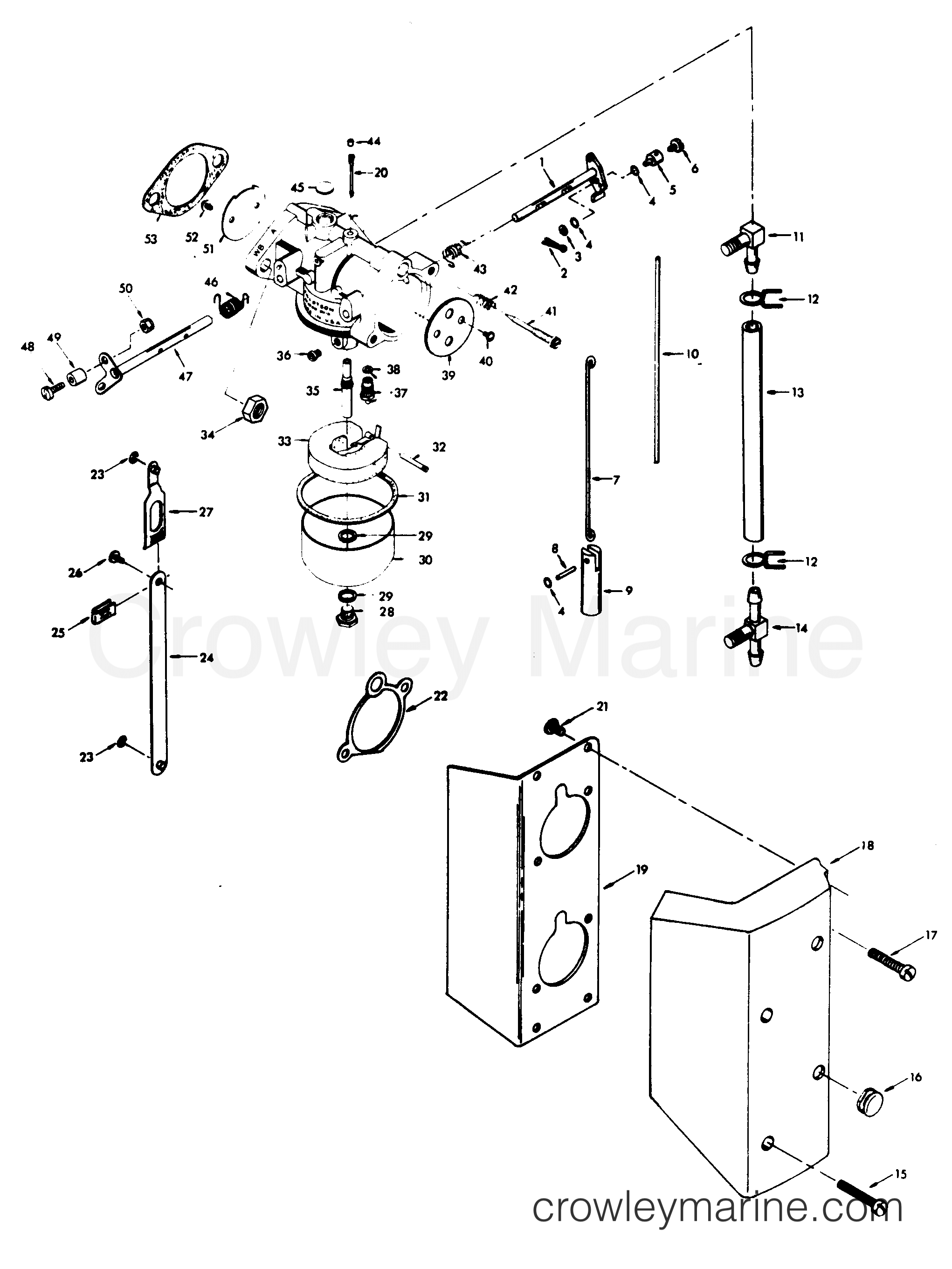 CARBURETOR - 1977 Outboard 55 558HH | Crowley Marine