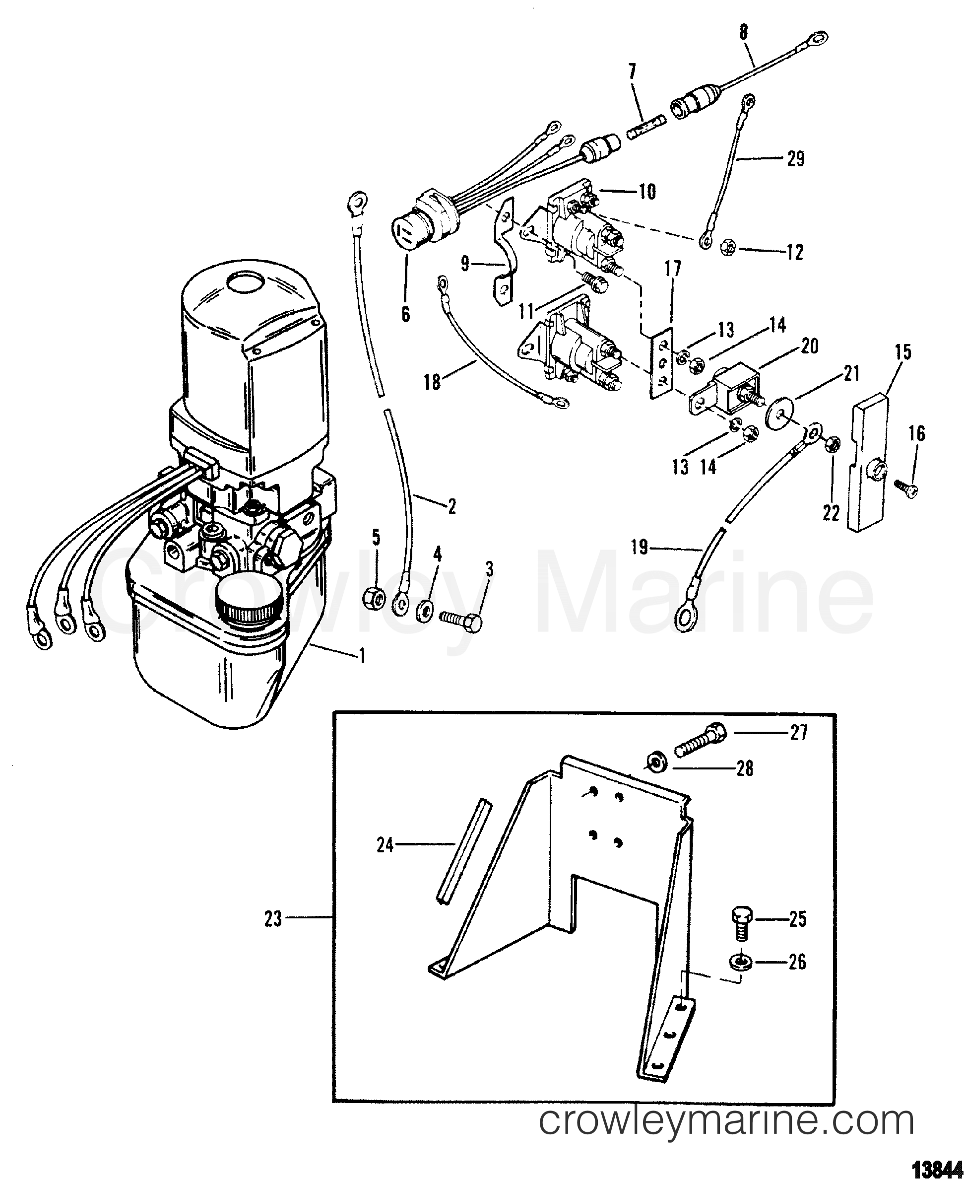 HYDRAULIC PUMP AND BRACKET - 1998 Stern Drive BRAVO 1 [1.50:1 ...