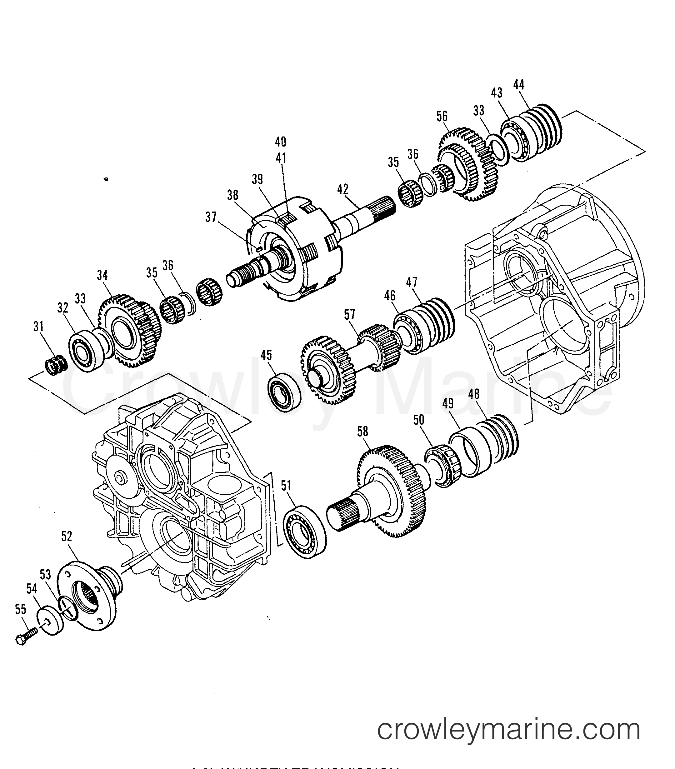 TRANSMISSION (800 SERIES DIRECT DRIVE)2 - 1990 Inboard Engine 8.2L ...