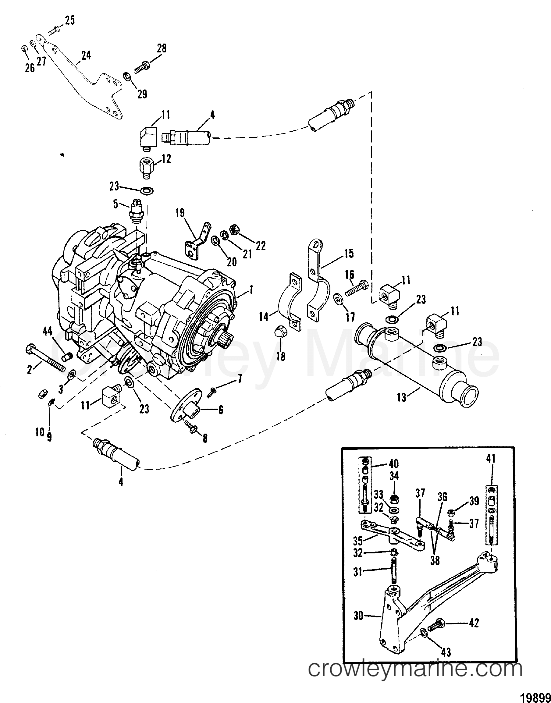 TRANSMISSION AND RELATED PARTS(V-DRIVE) - 1981 Inboard Engine 260 ...