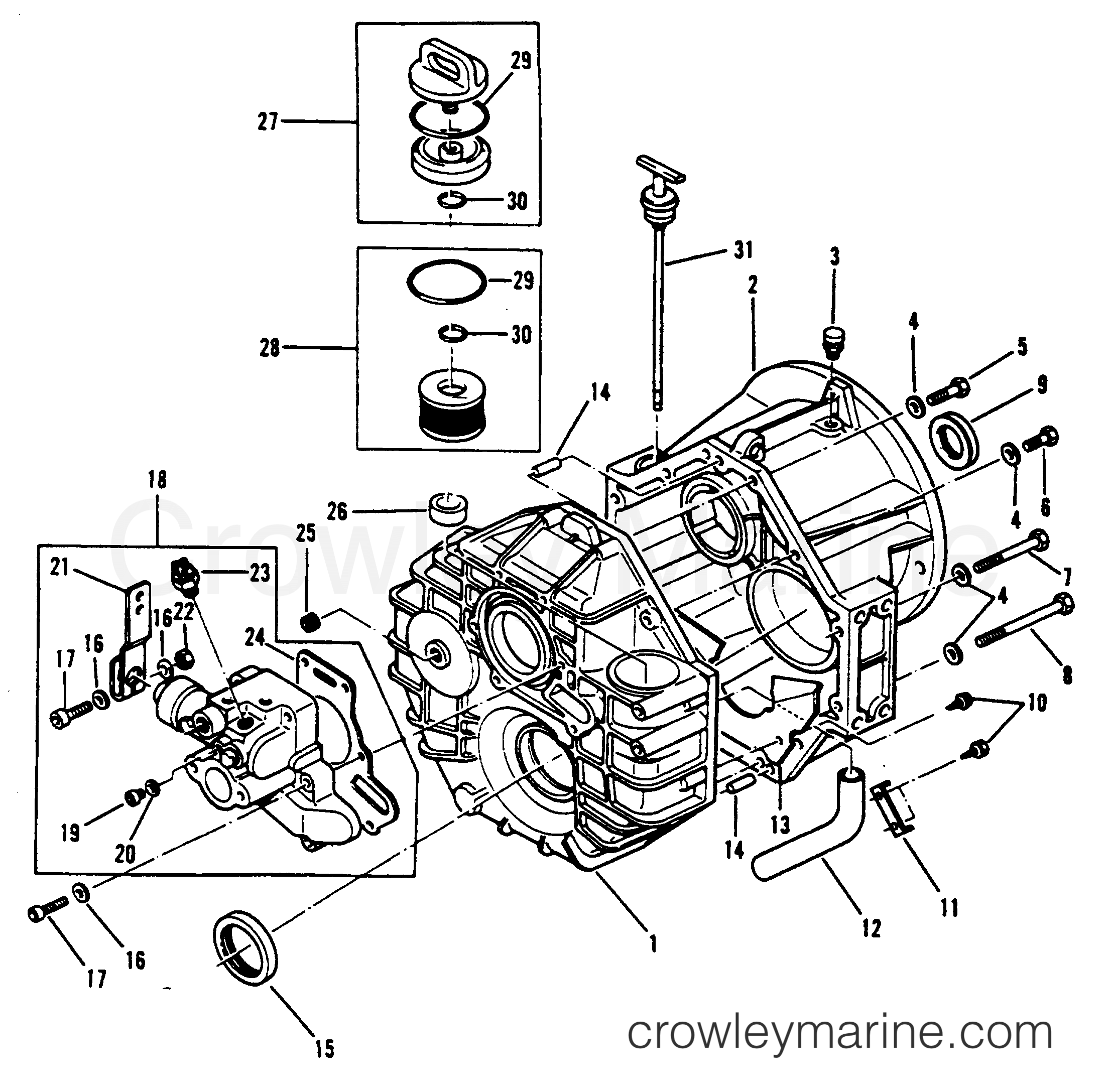 TRANSMISSION (DIRECT DRIVE) - 1990 Inboard Engine 5.8LD 35812C9CS ...