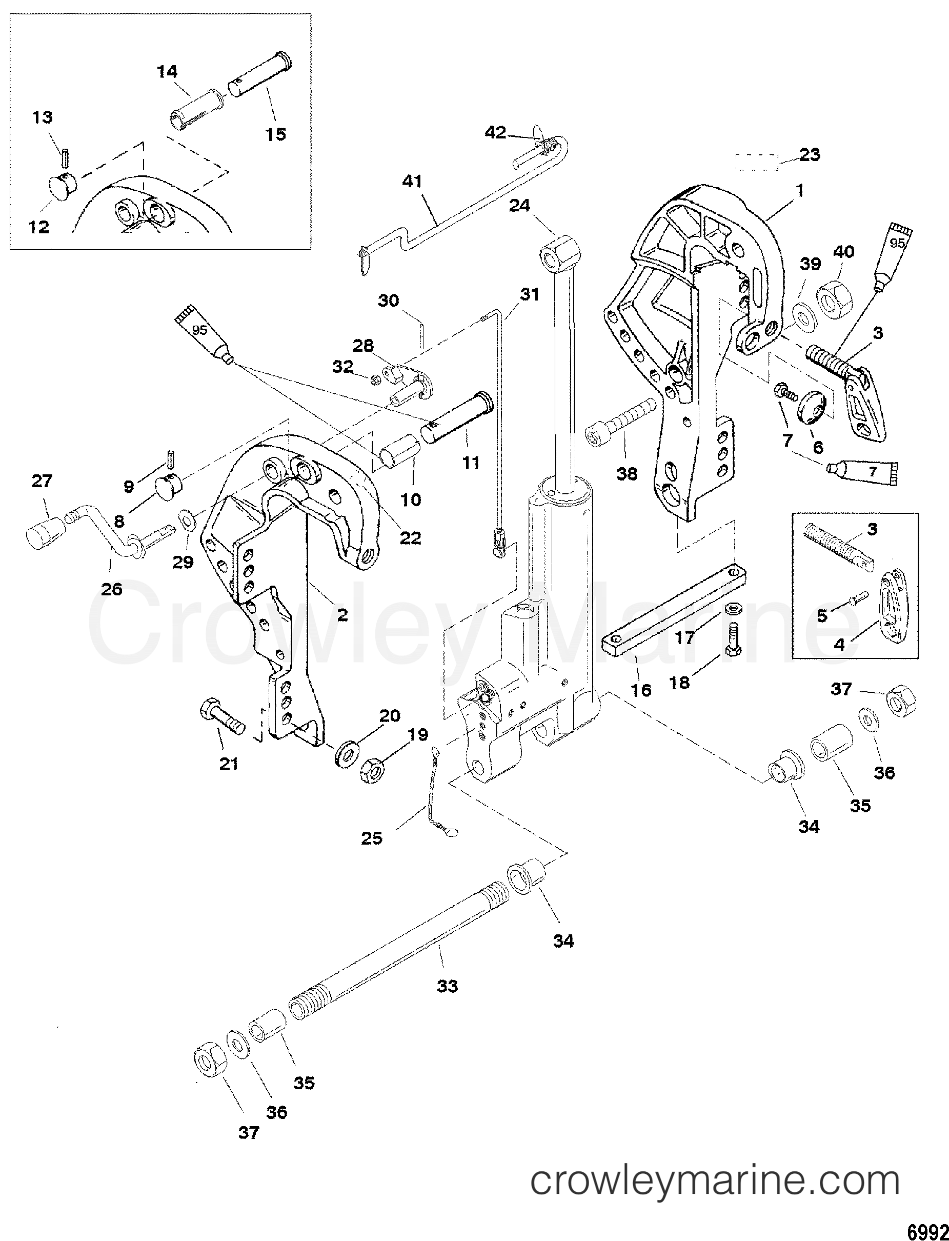 CLAMP BRACKET - 2004 Outboard 50 [ELPTO] 7050412RB | Crowley Marine