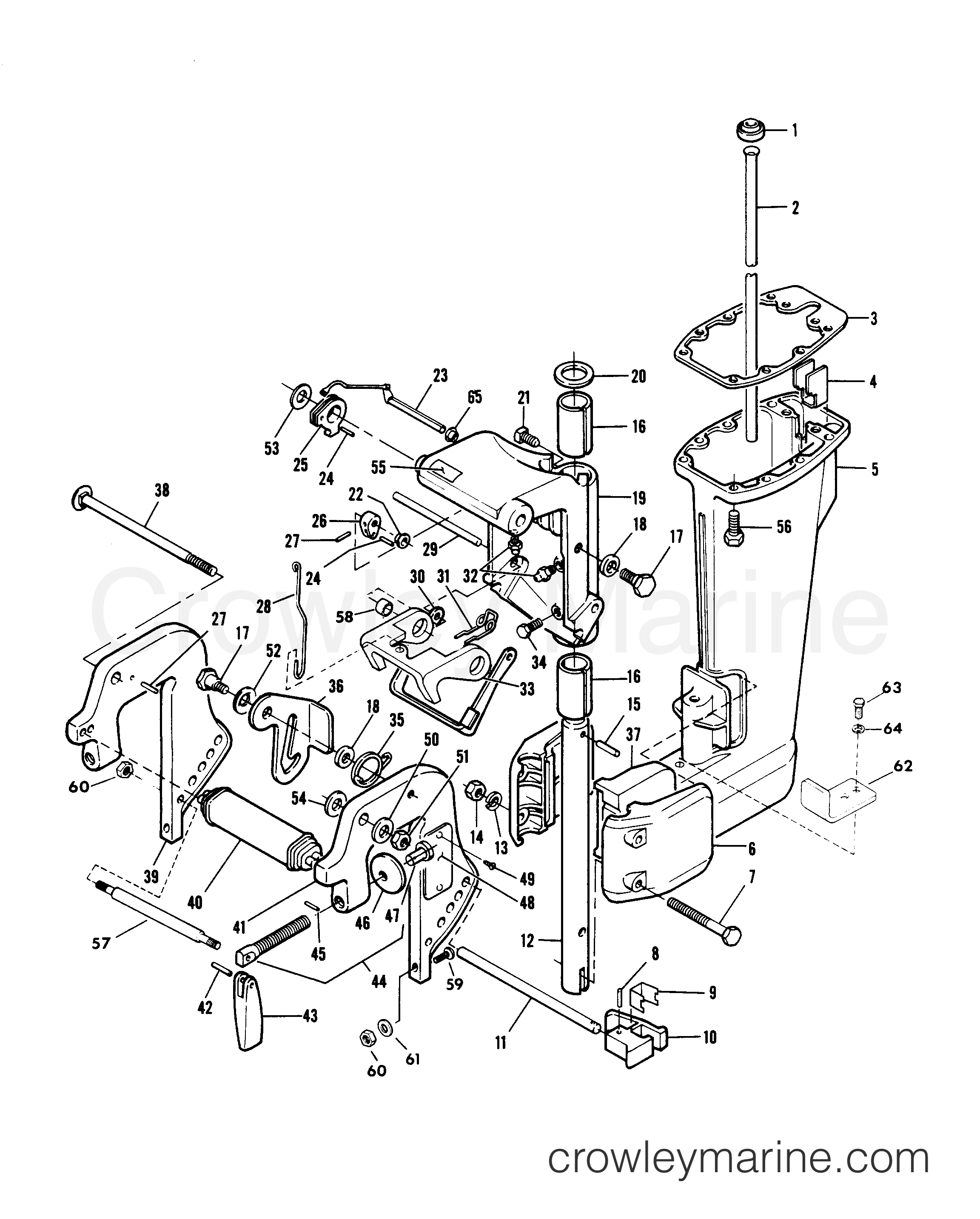 MOTOR LEG - 1980 Outboard 6 H0065H80A [A] | Crowley Marine