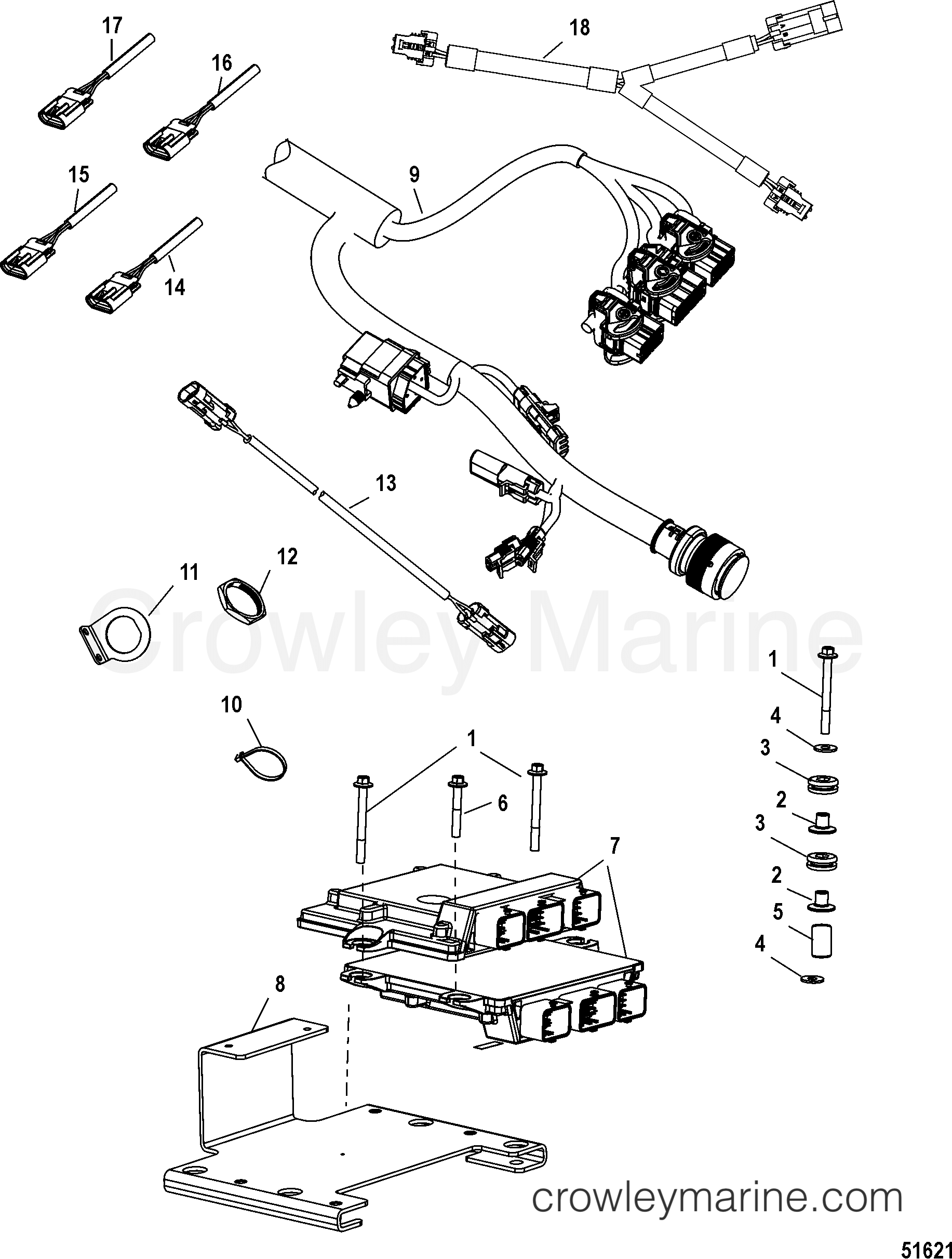QUAD ENGINE HELM ASSEMBLY, OUTBOARD - Various Years Rigging Outboard ...