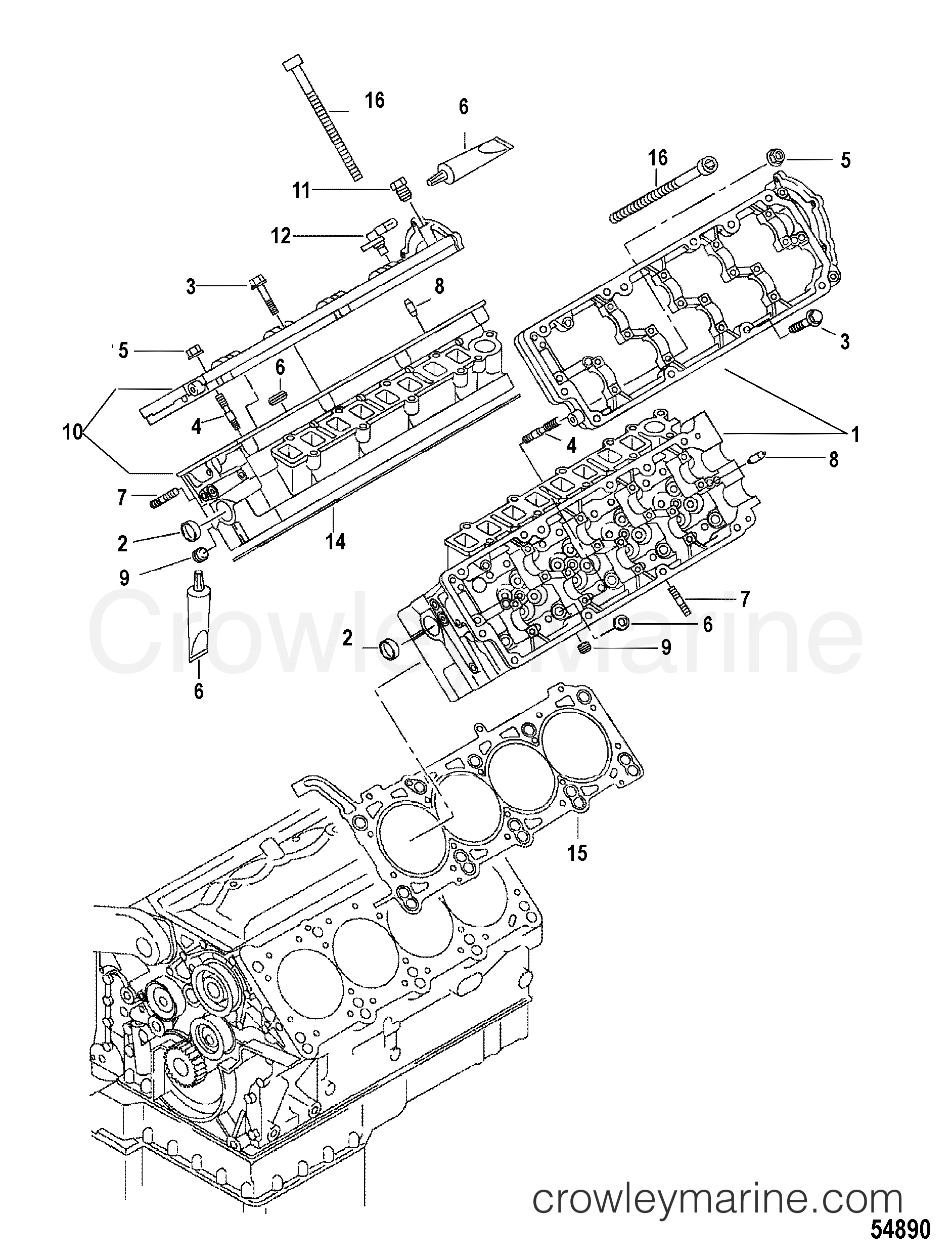 CYLINDER HEAD - 2013 Inboard Engine 4.2L TDI 3D420019D | Crowley Marine