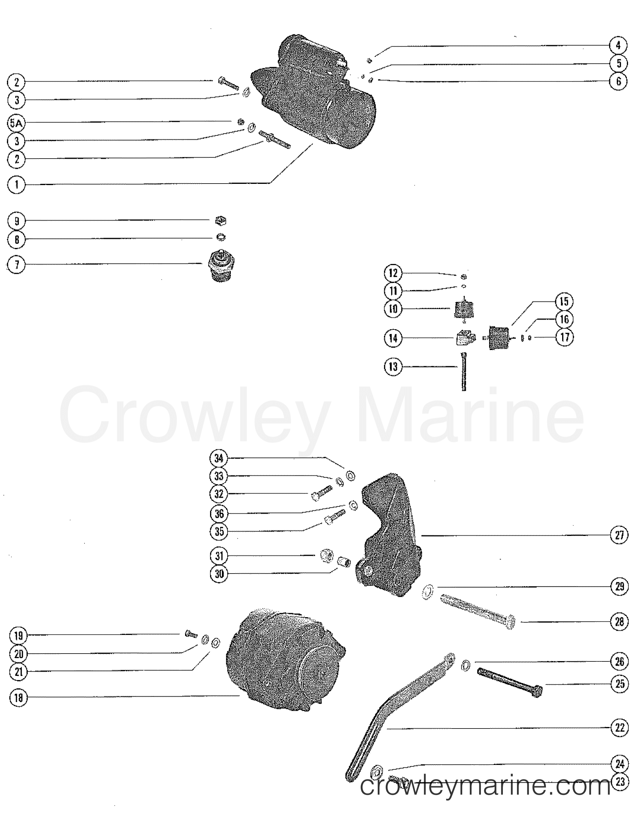 STARTER MOTOR AND ALTERNATOR - Serial Range Stern Drive 225-S (4 BBL ...