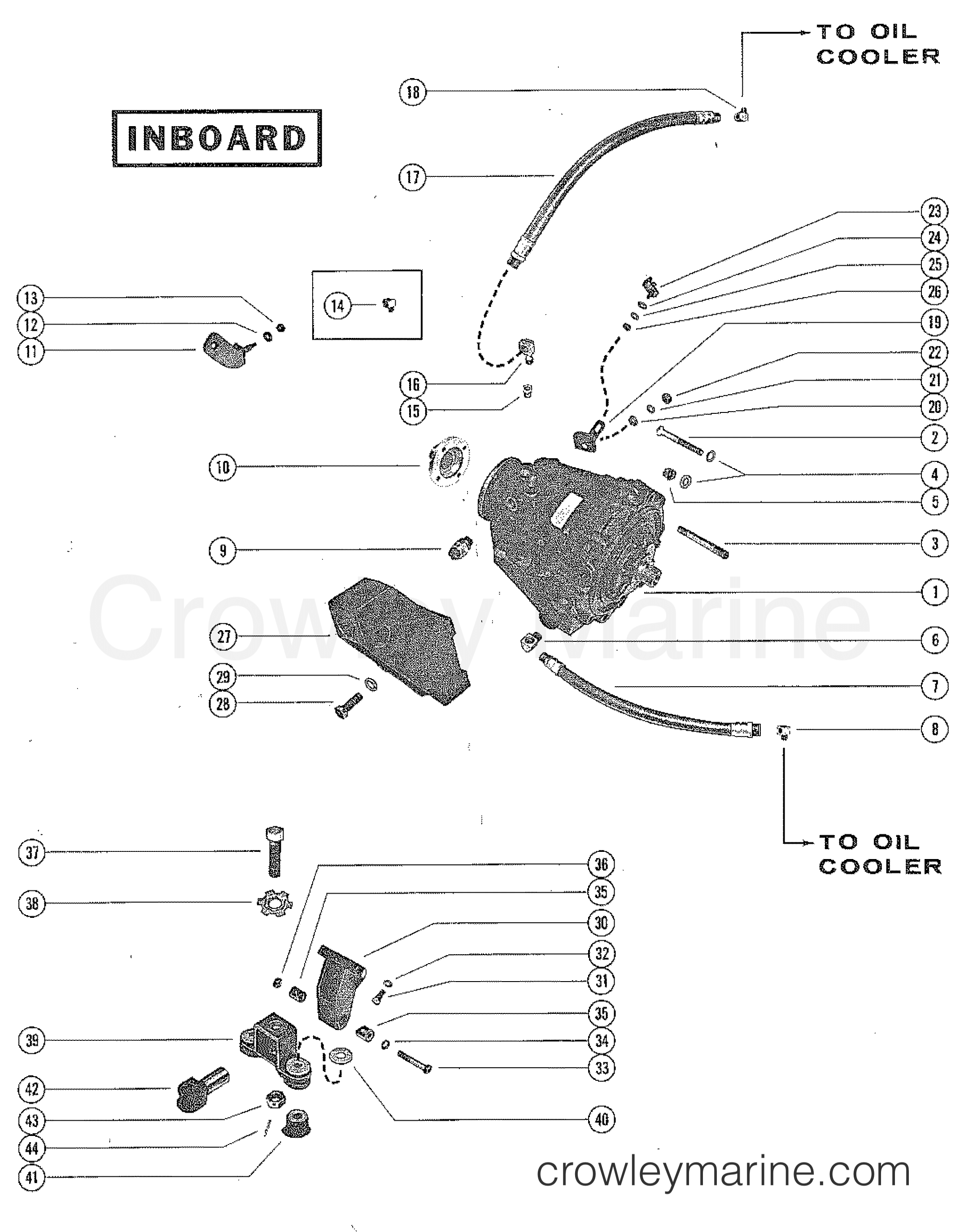 TRANSMISSION ASSEMBLY (INBOARD) - Serial Range Stern Drive 225 MIE GM ...