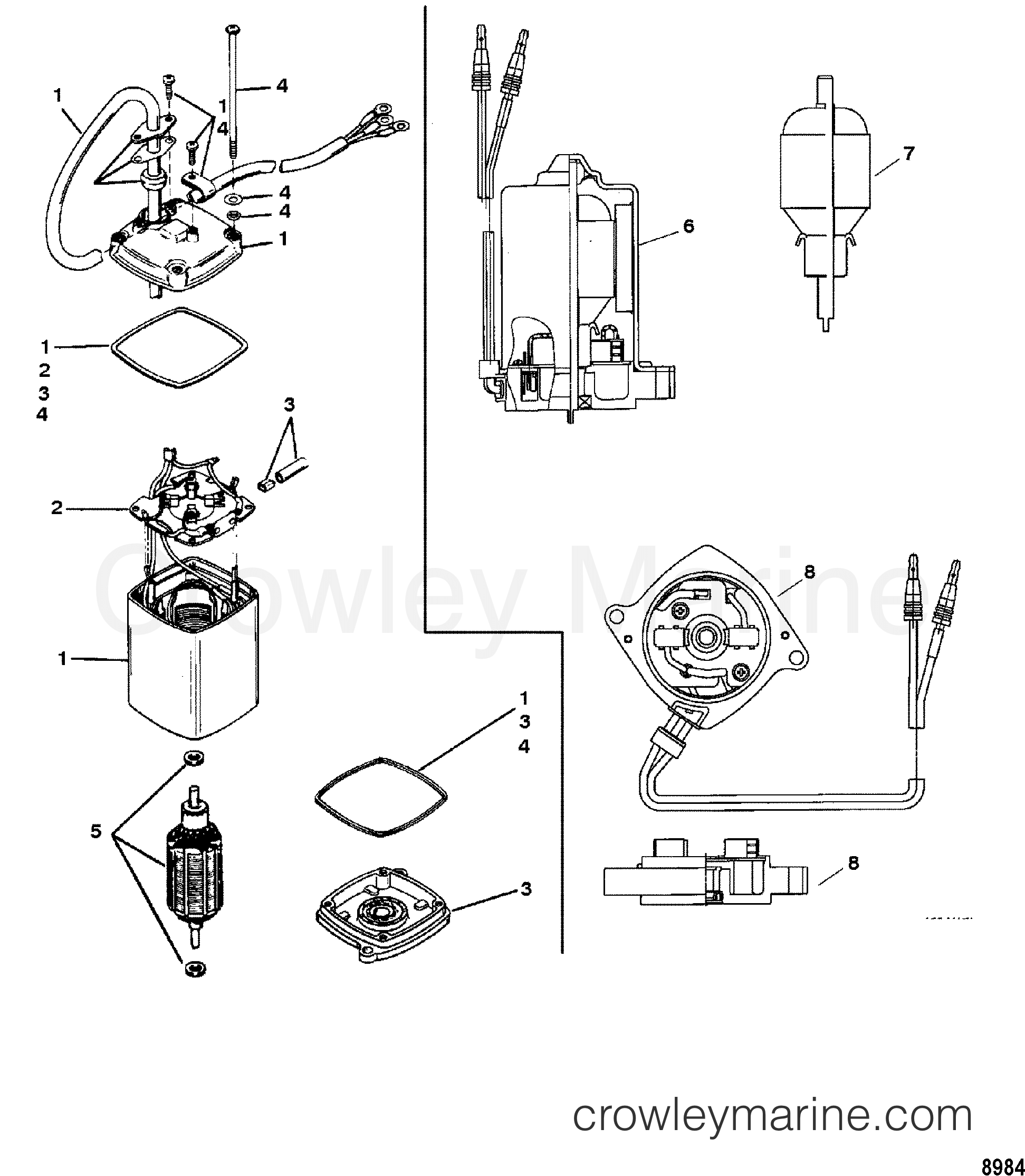 POWER TRIM MOTOR - 1992 Outboard 135 [L] 7135412AD | Crowley Marine