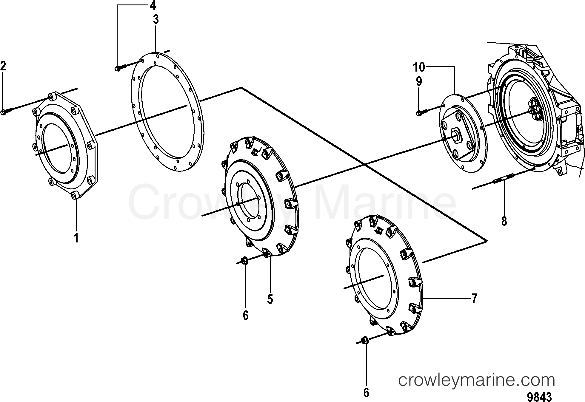 FLYWHEEL HOUSING COVER(INBOARD) - 1998 Stern Drive 2.8L QSD [EJ 170 ...
