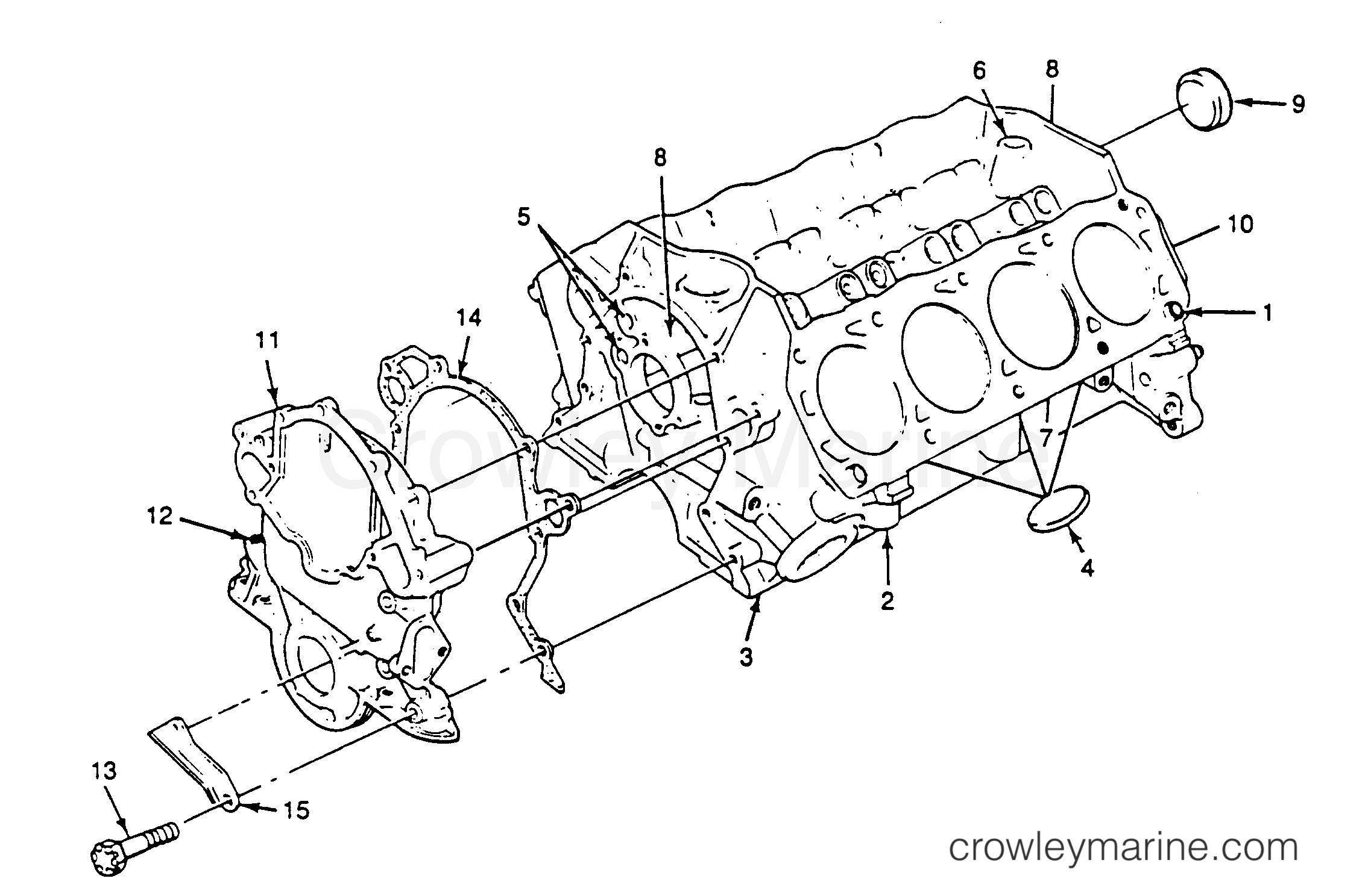 CYLINDER BLOCK - All Years Inboard Engine 460 INBOARDS All Models ...