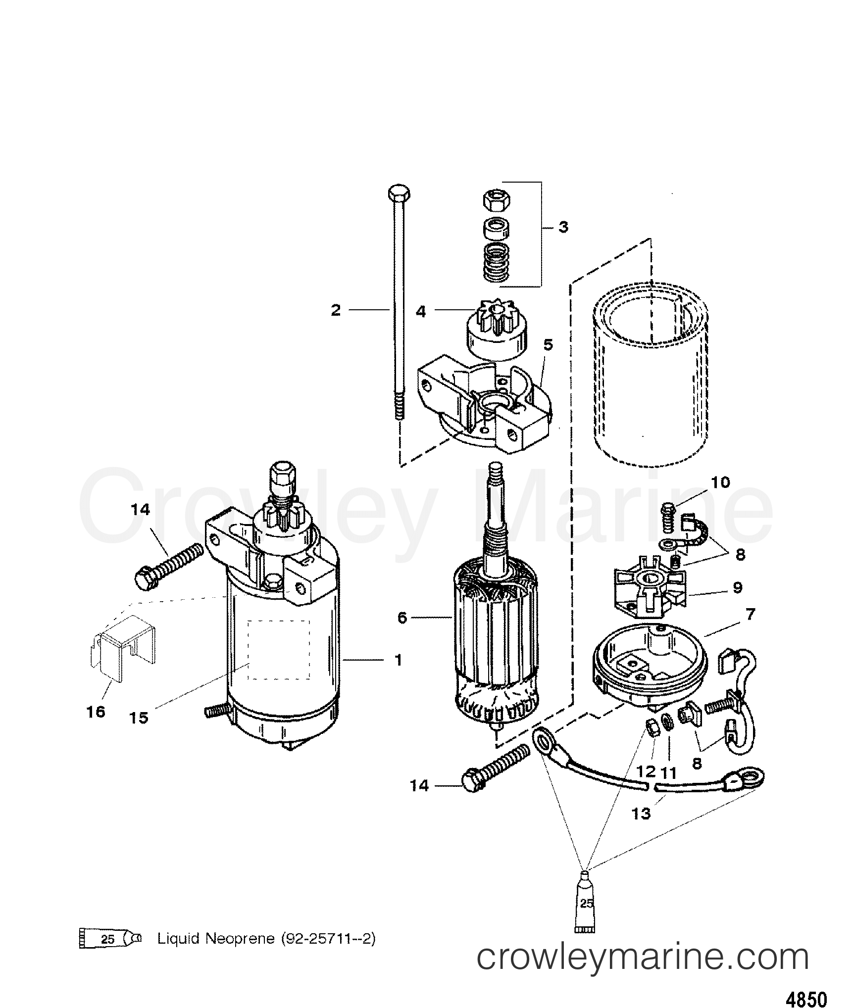 STARTER MOTOR - 2005 Outboard 40 [ELPTO] 7043412TB | Crowley Marine