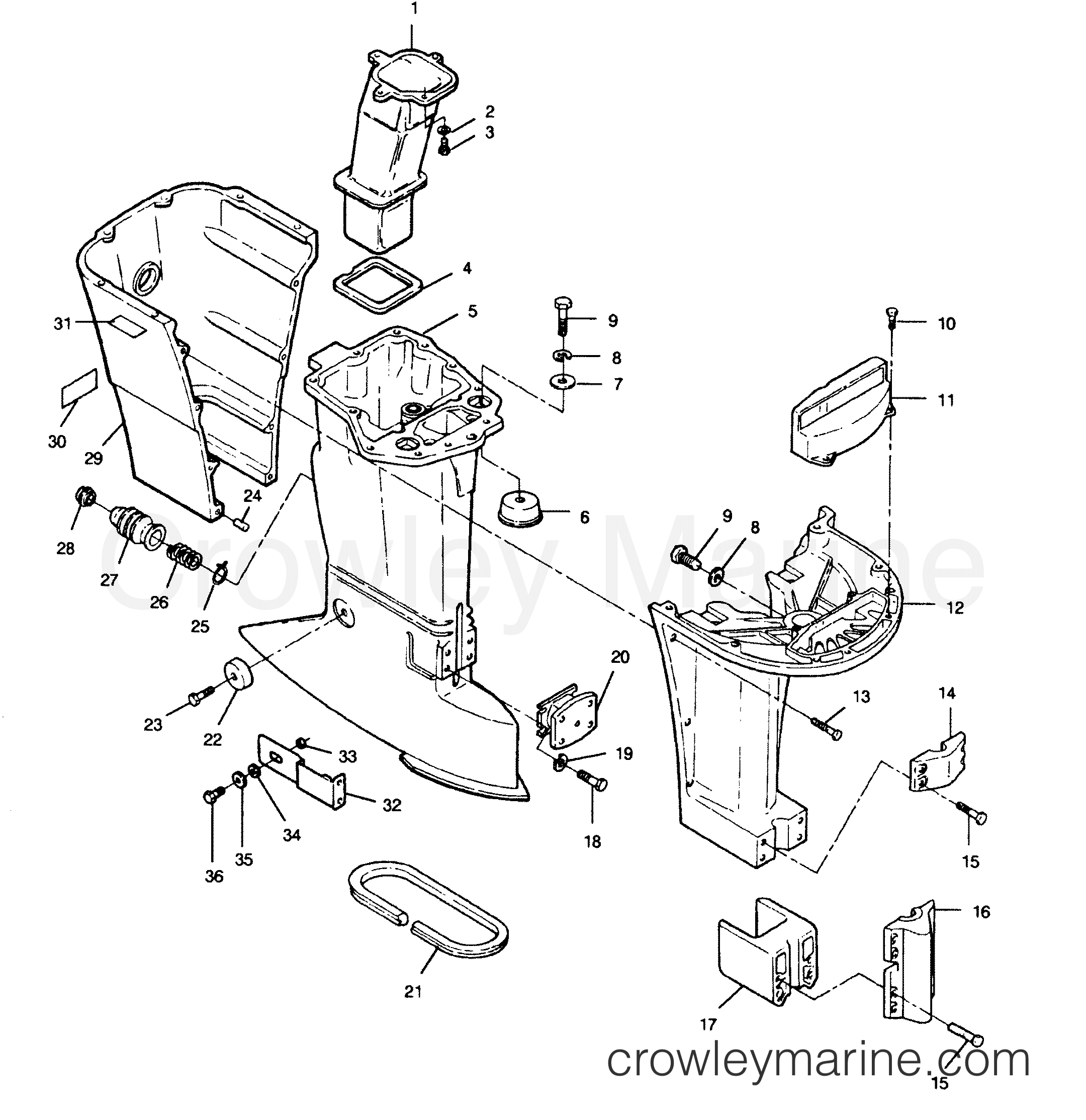 MOTOR LEG - 1991 Outboard 90 H0903F91C [C] | Crowley Marine