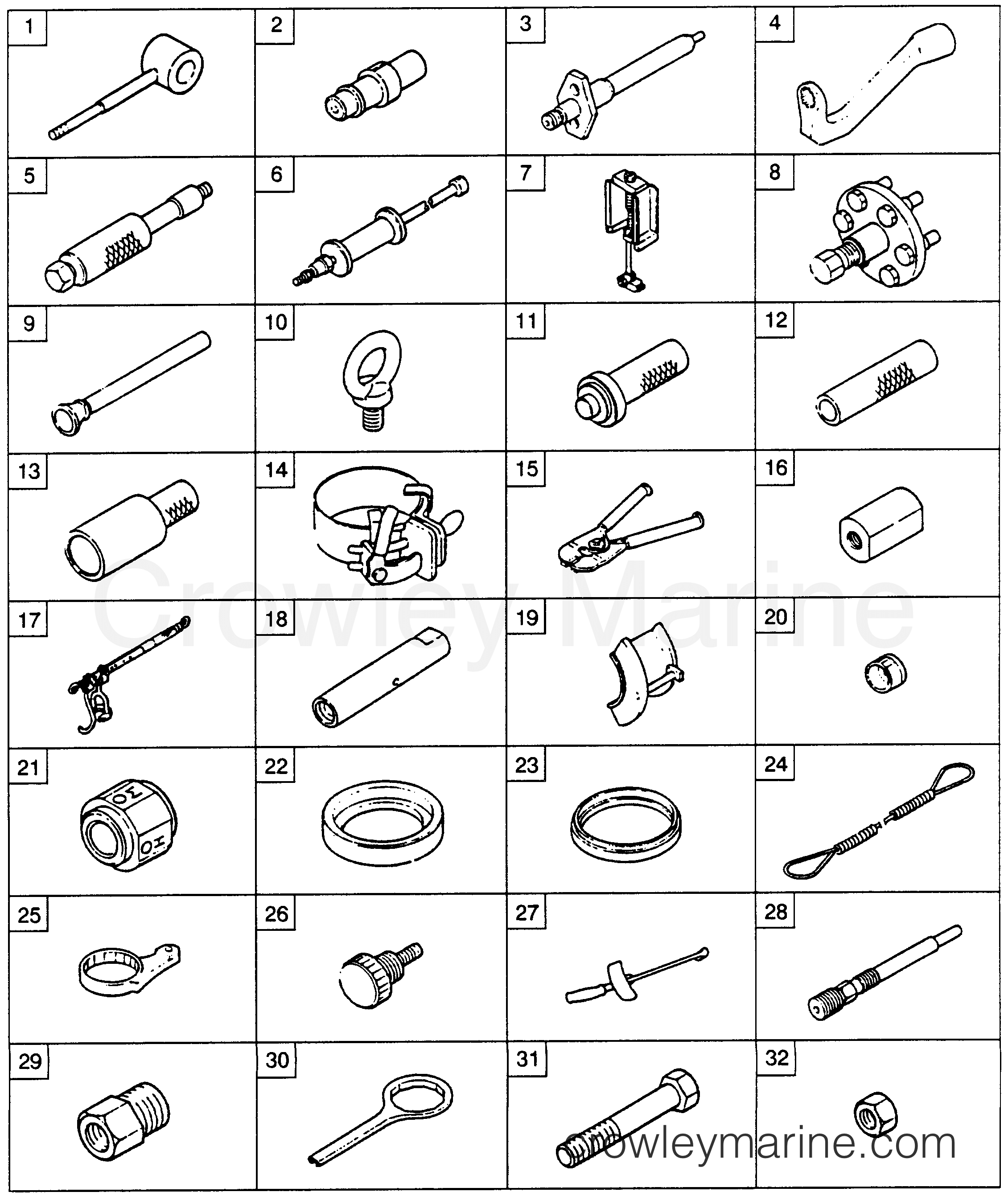 SPECIAL TOOLS - All Years Inboard Engine HINO DIESEL WO4CTA (150 H.P ...