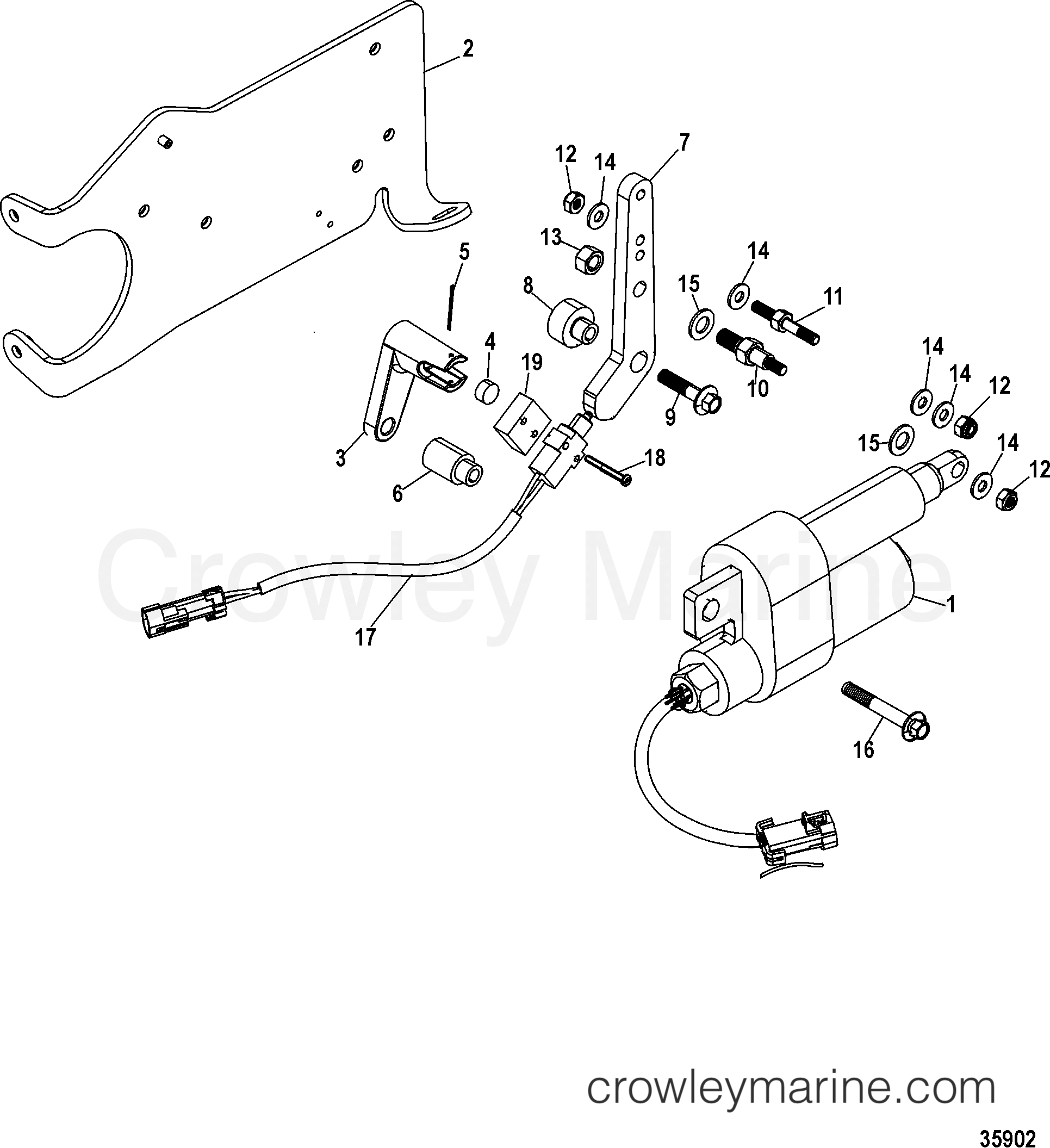 SHIFT BRACKET, DIGITAL THROTTLE SHIFT / AXIUS - 1998 Stern Drive 496 HO ...