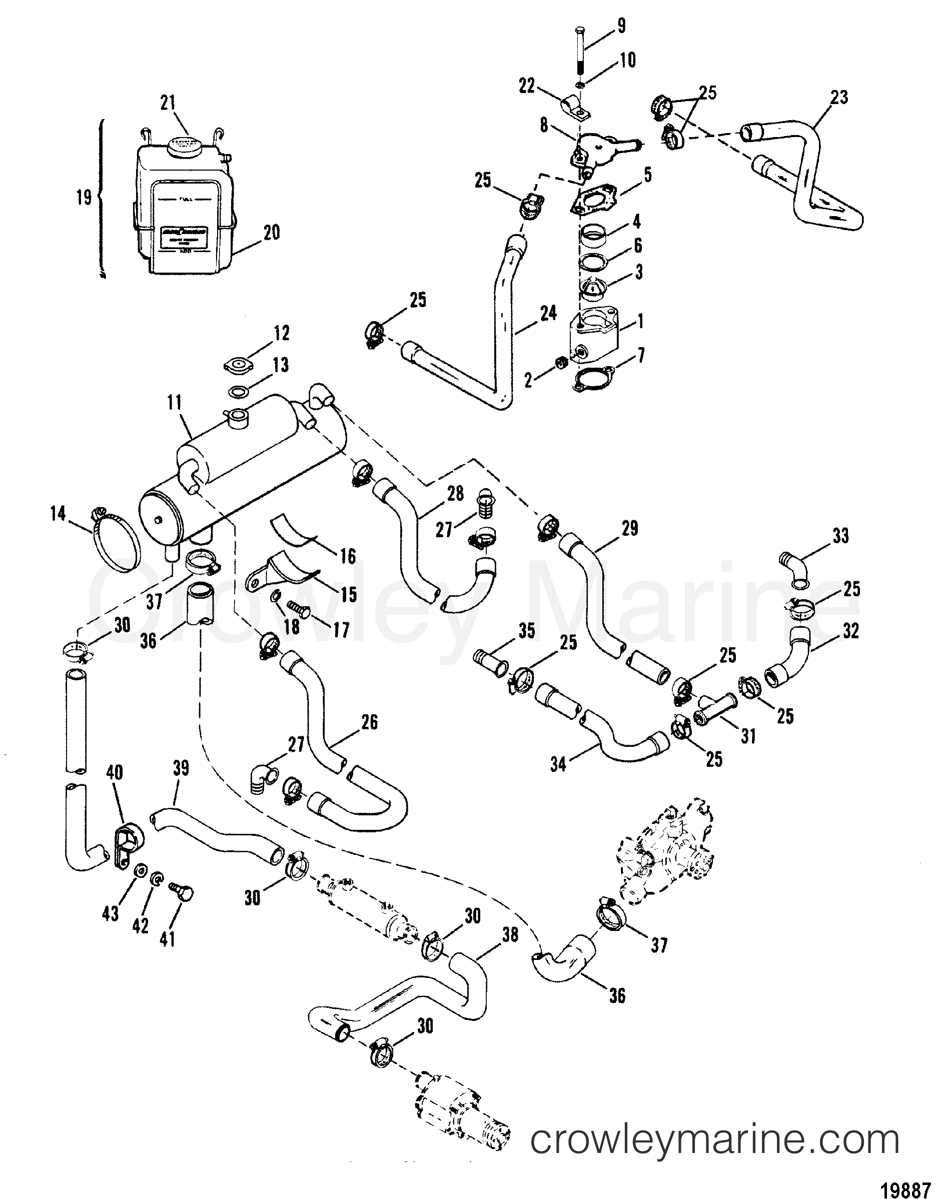 CLOSED COOLING SYSTEM - 1988 Inboard Engine 5.0L [CARB] 3501111AS ...