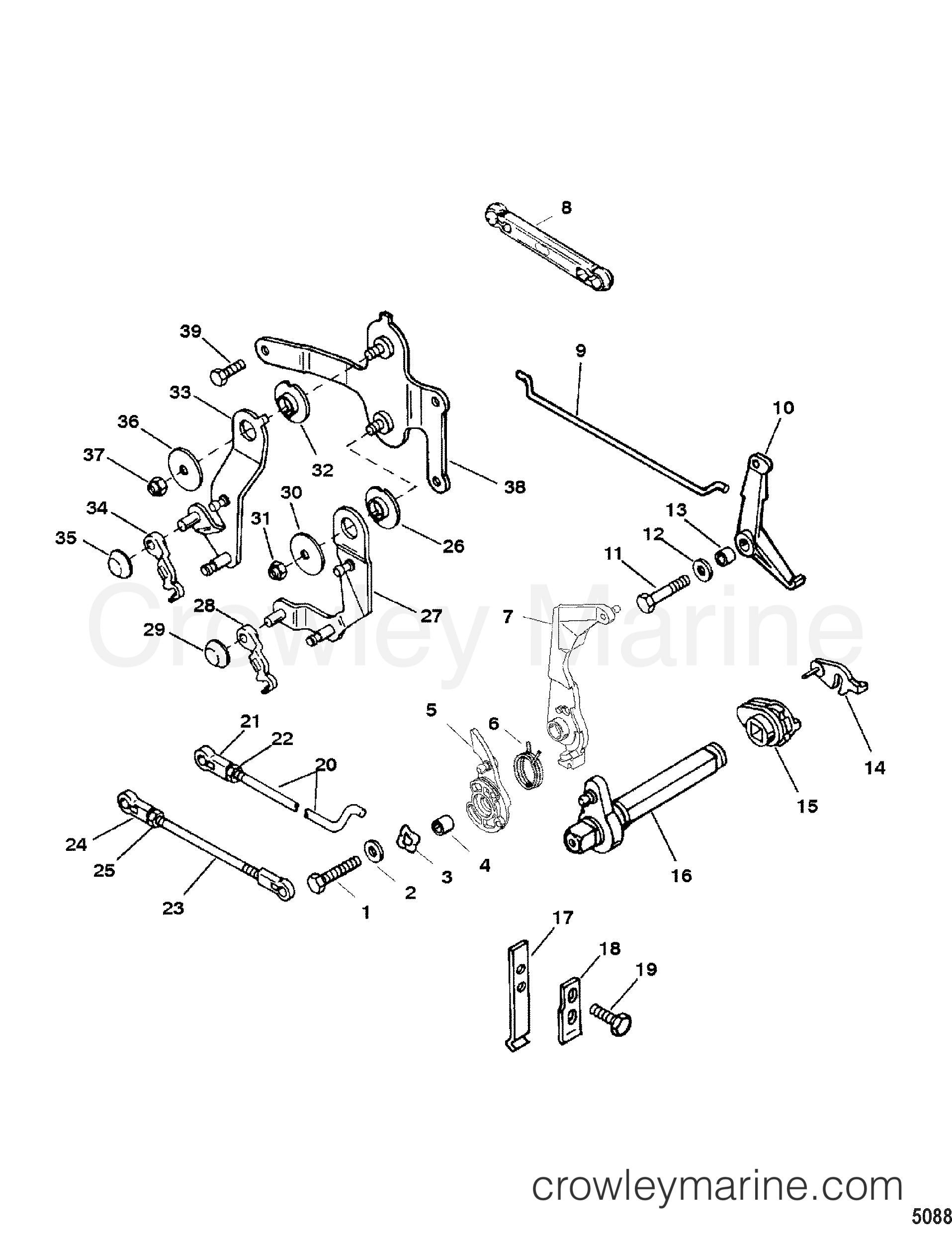 THROTTLE AND SHIFT LINKAGE(REMOTE CONTROL) - 2005 Outboard 20 [EL ...