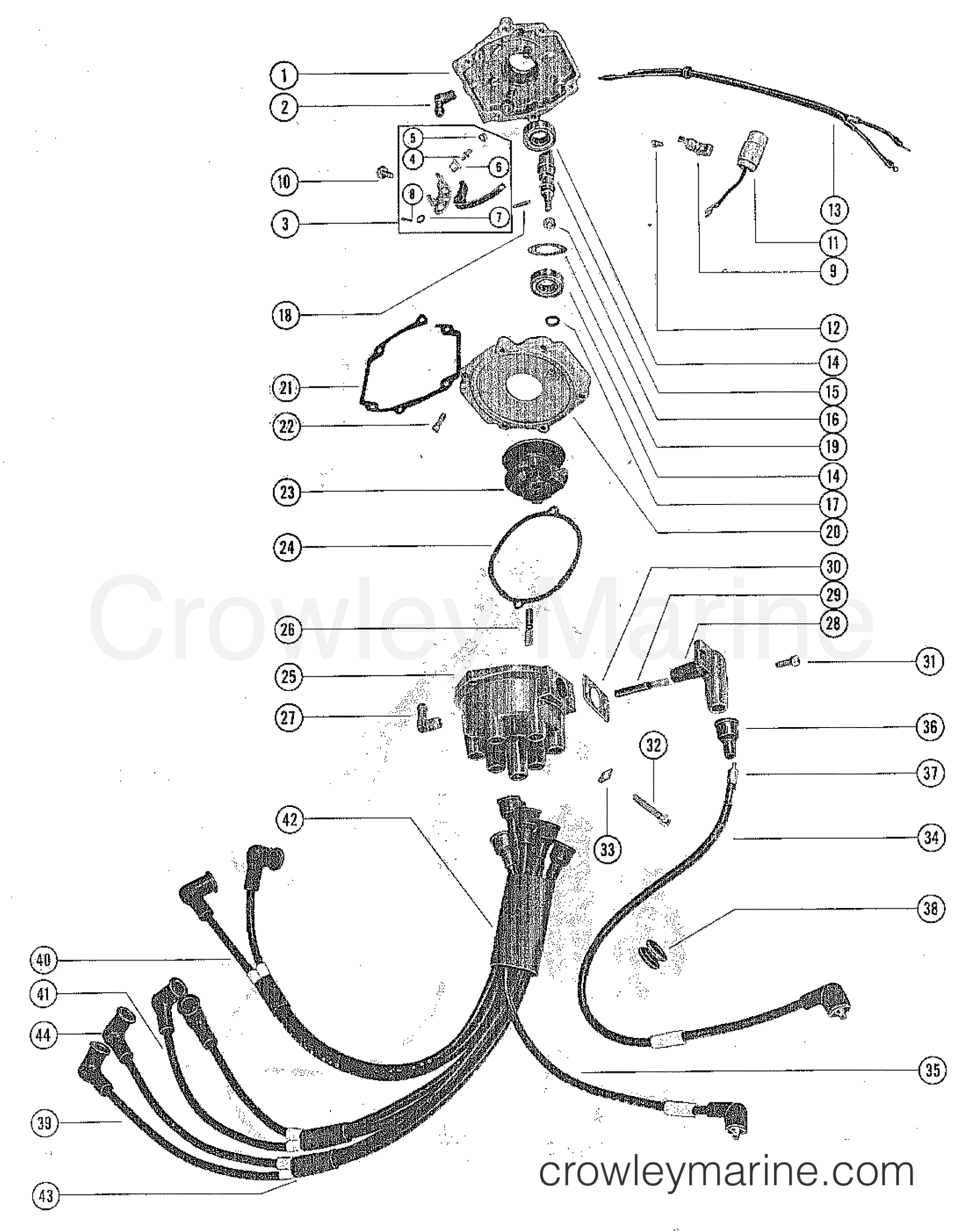 DISTRIBUTOR ASSEMBLY, COMPLETE - Serial Range Outboard 800 (6 CYL ...