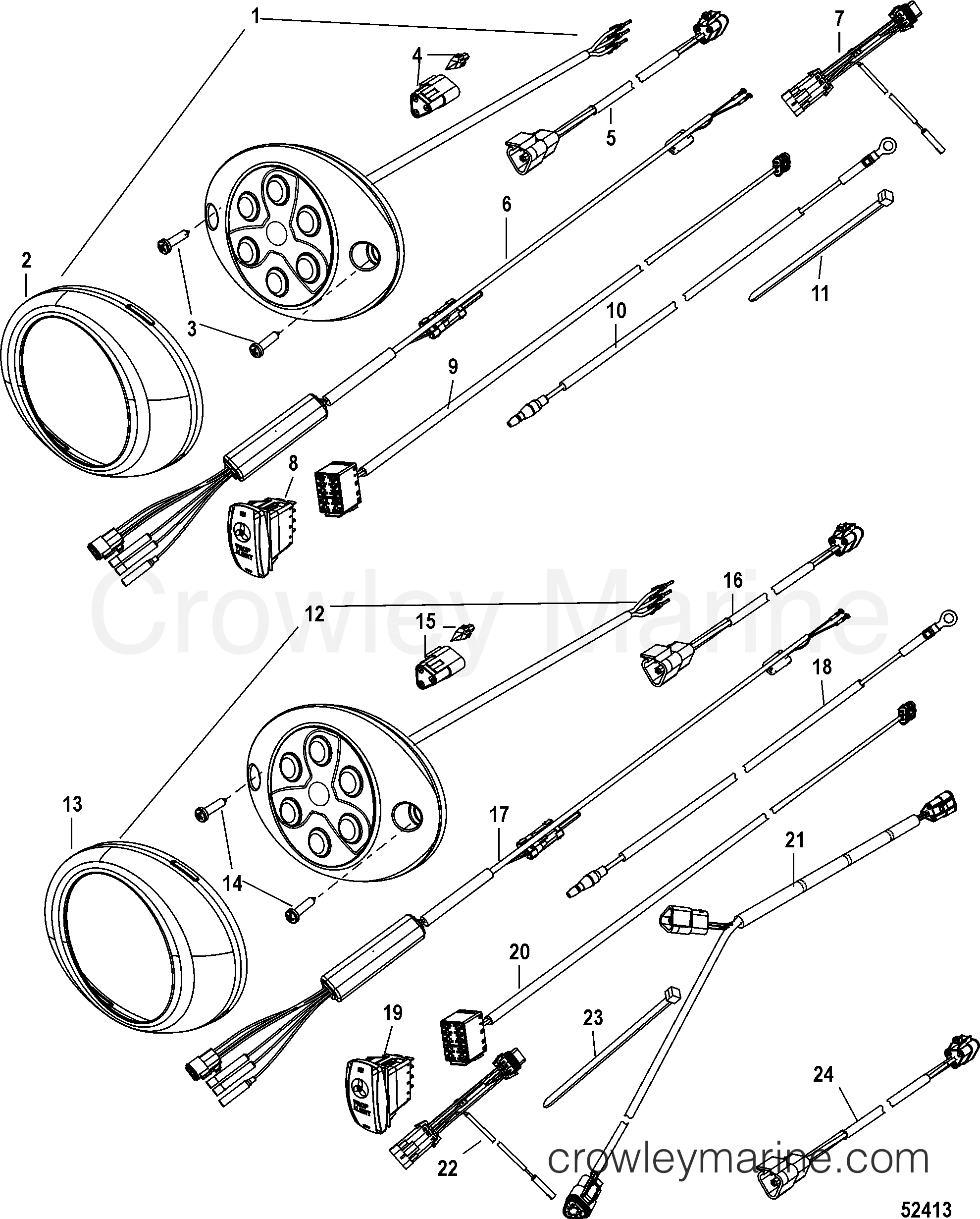 MOVING PROP ALERT SYSTEM-OVAL, ONE/TWO LIGHTS - NON MERC - Various ...