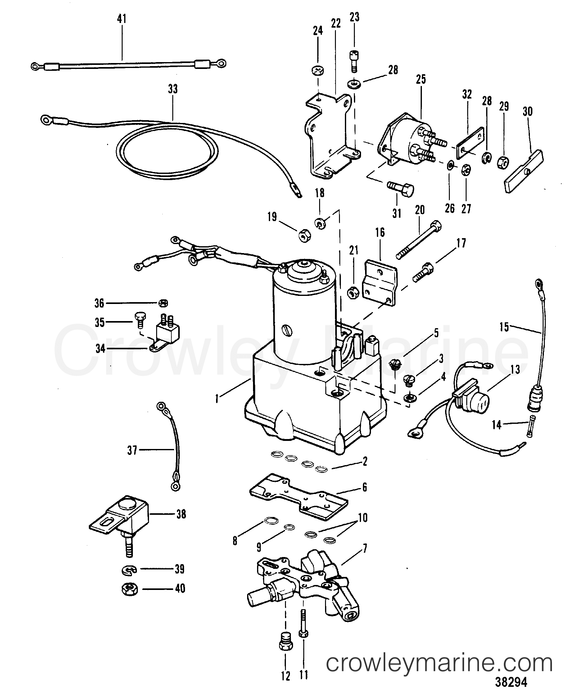 POWER TRIM COMPONENTS(WITH CIRCUIT BREAKER AND FUSE) - 1980 Outboard 50 ...