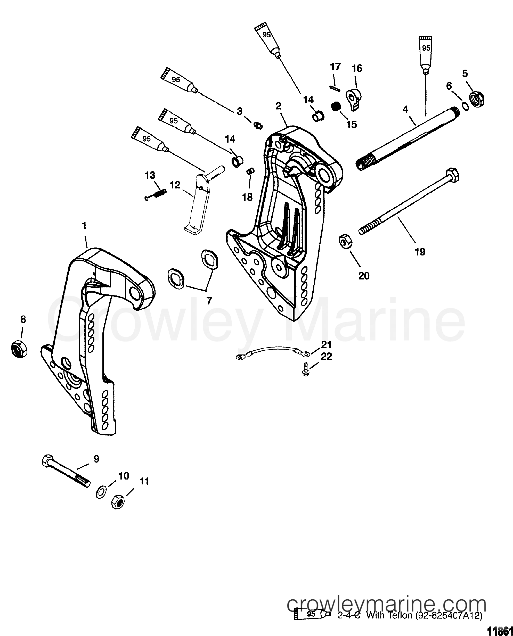 TRANSOM BRACKETS, TORQUE/FLEETMASTER - 1998 Race Outboard 3.0L [L ...