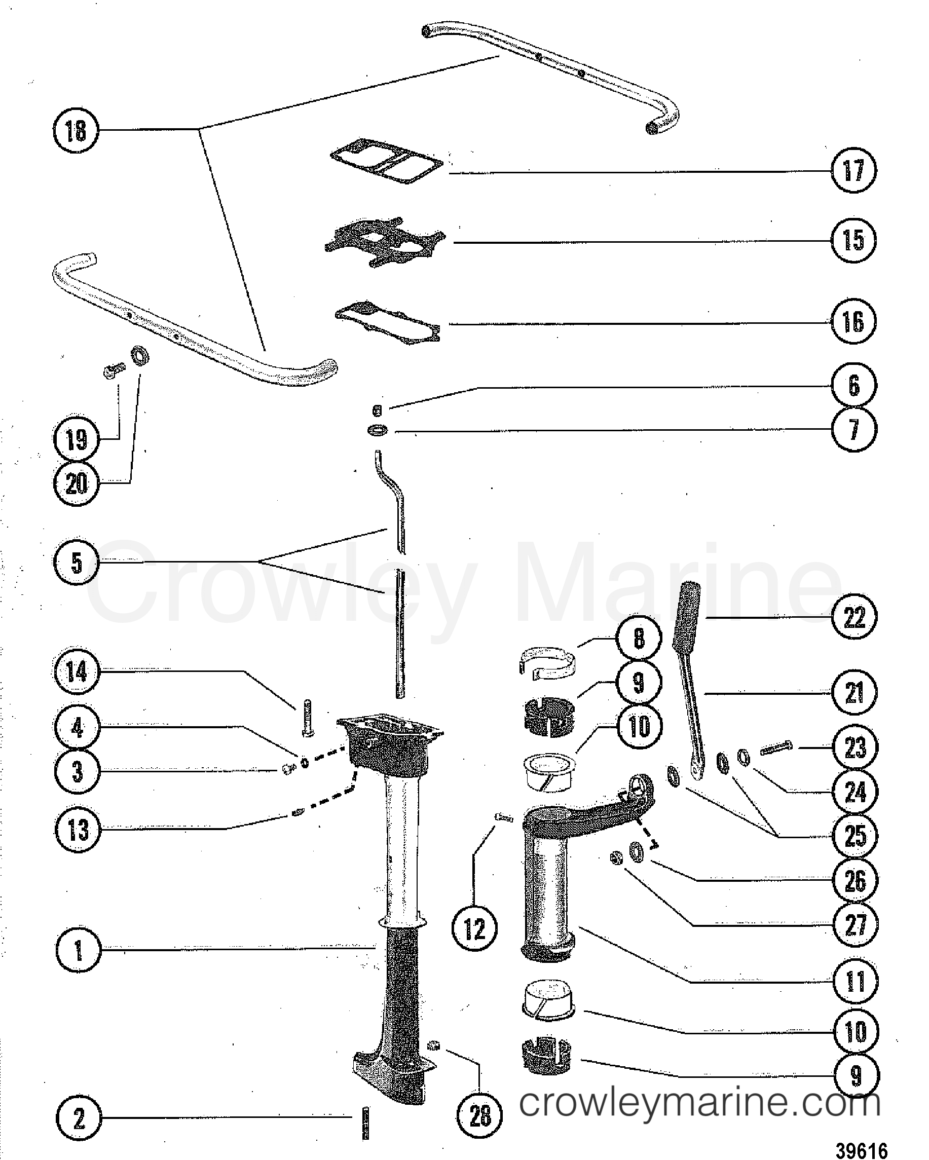 DRIVESHAFT HOUSING ASSEMBLY - Serial Range Outboard 3.6 7145388 & Up ...