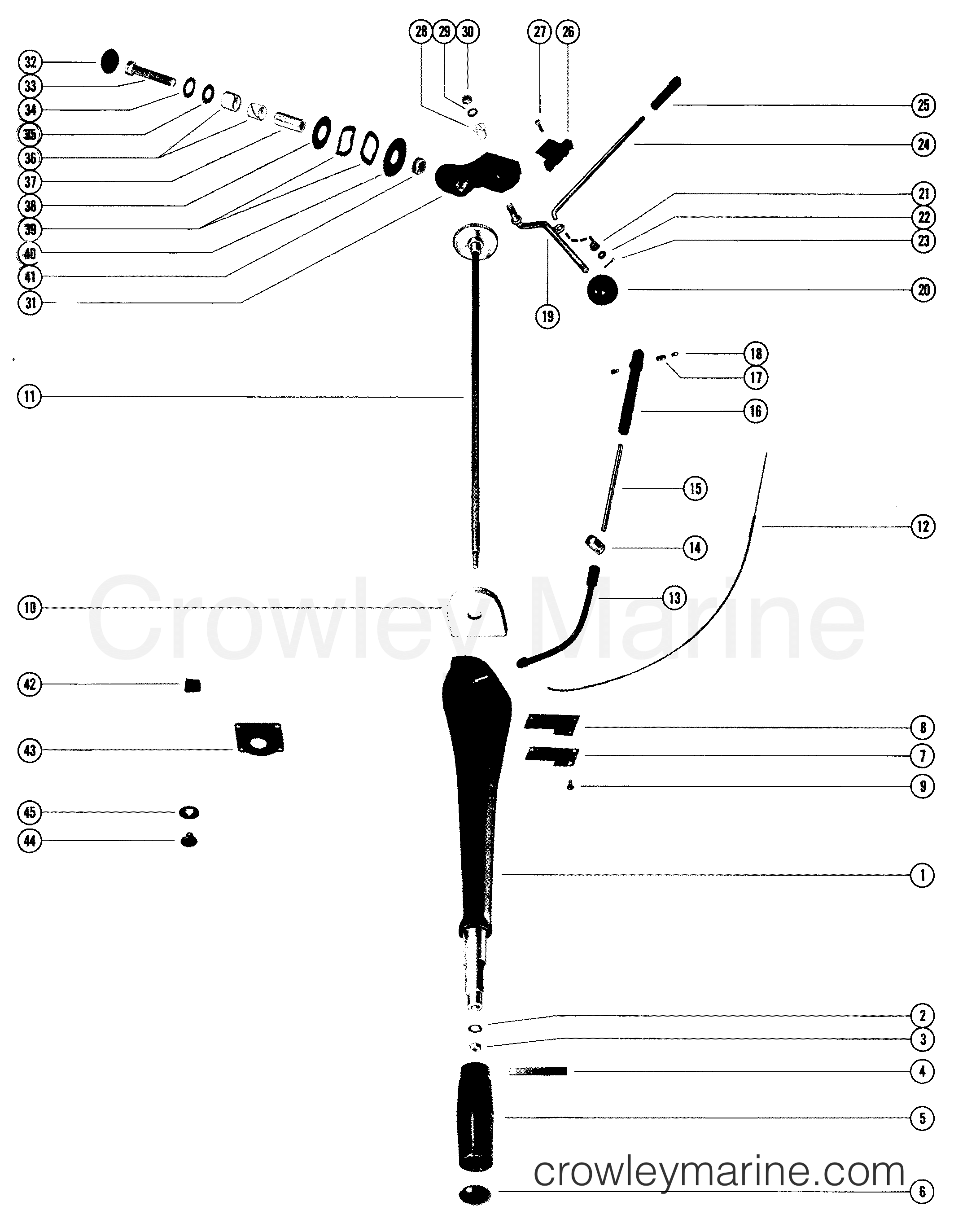 STEERING HANDLE ASSEMBLY - Various Years Rigging Power Steering/Tiller ...