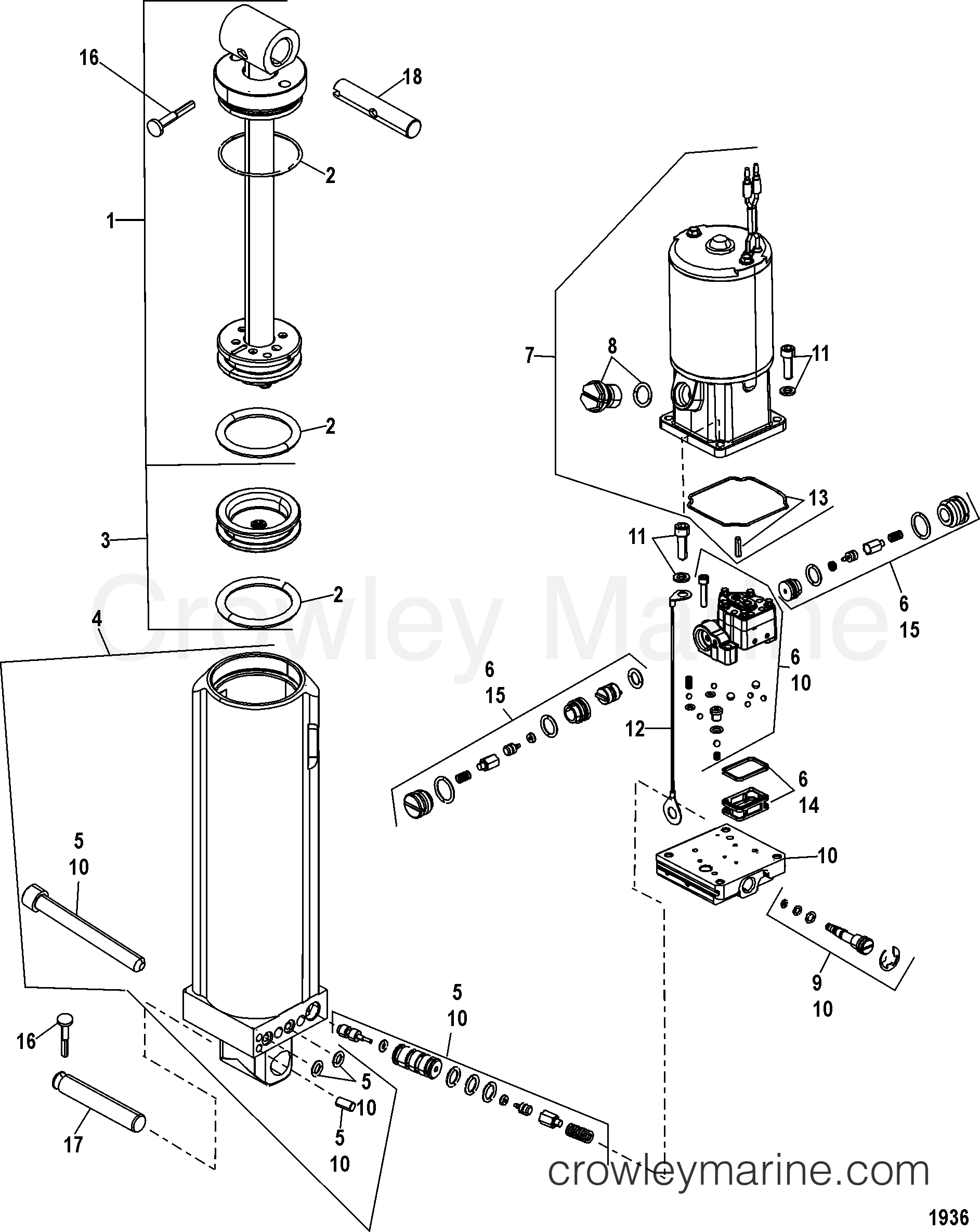 POWER TRIM COMPONENTS - 2005 Outboard 115DFI [ELPTO] 1115D73DD ...