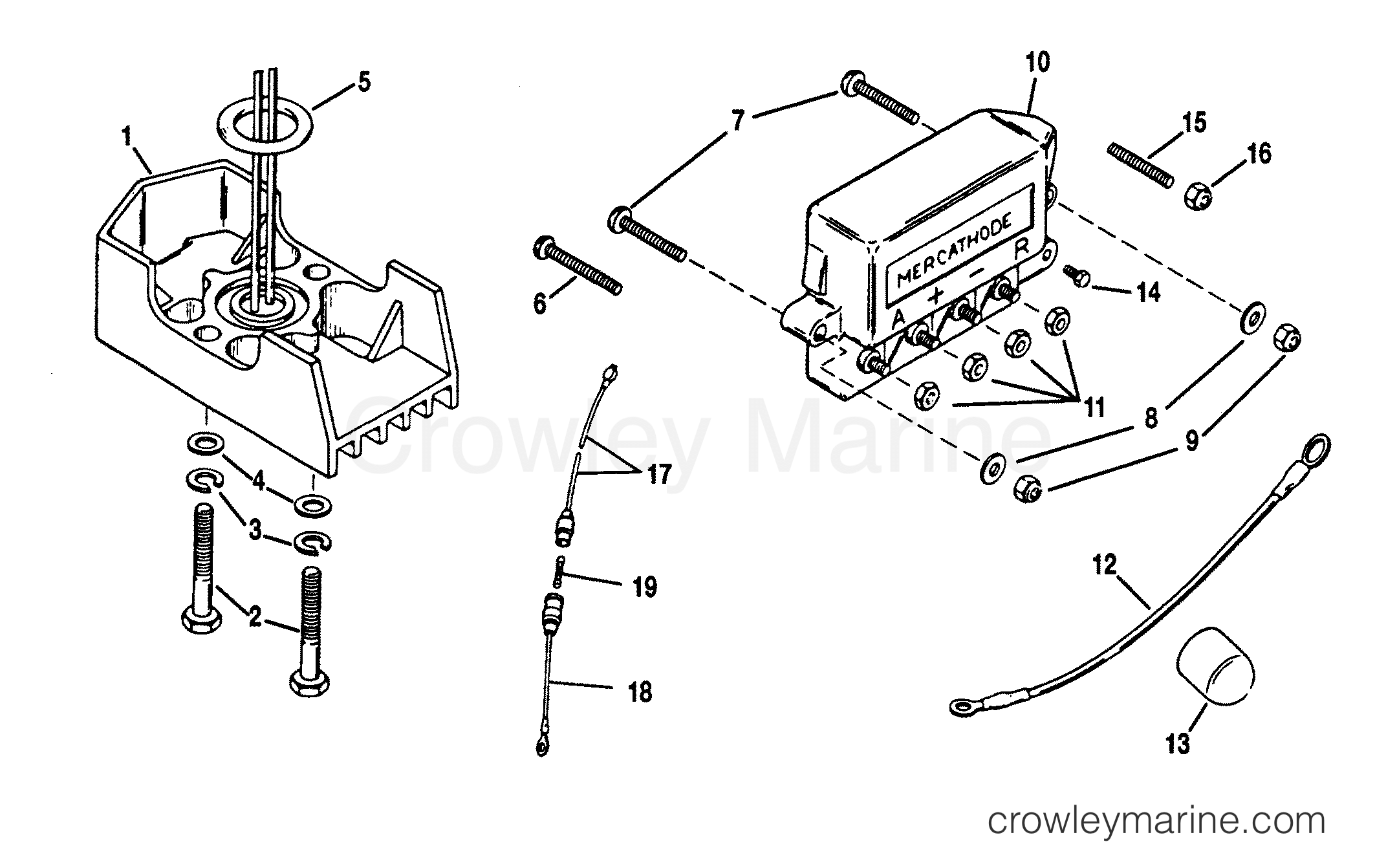 MERCATHODE COMPONENTS - 1994 Stern Drive 7.3L [BRAVO] 473B1F0GS ...