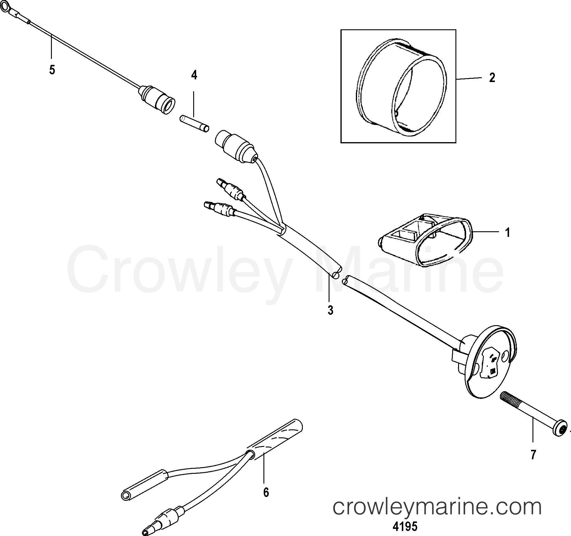 TRIM SWITH KIT - 2002 Outboard 30 [E 4] 7F30302LB | Crowley Marine