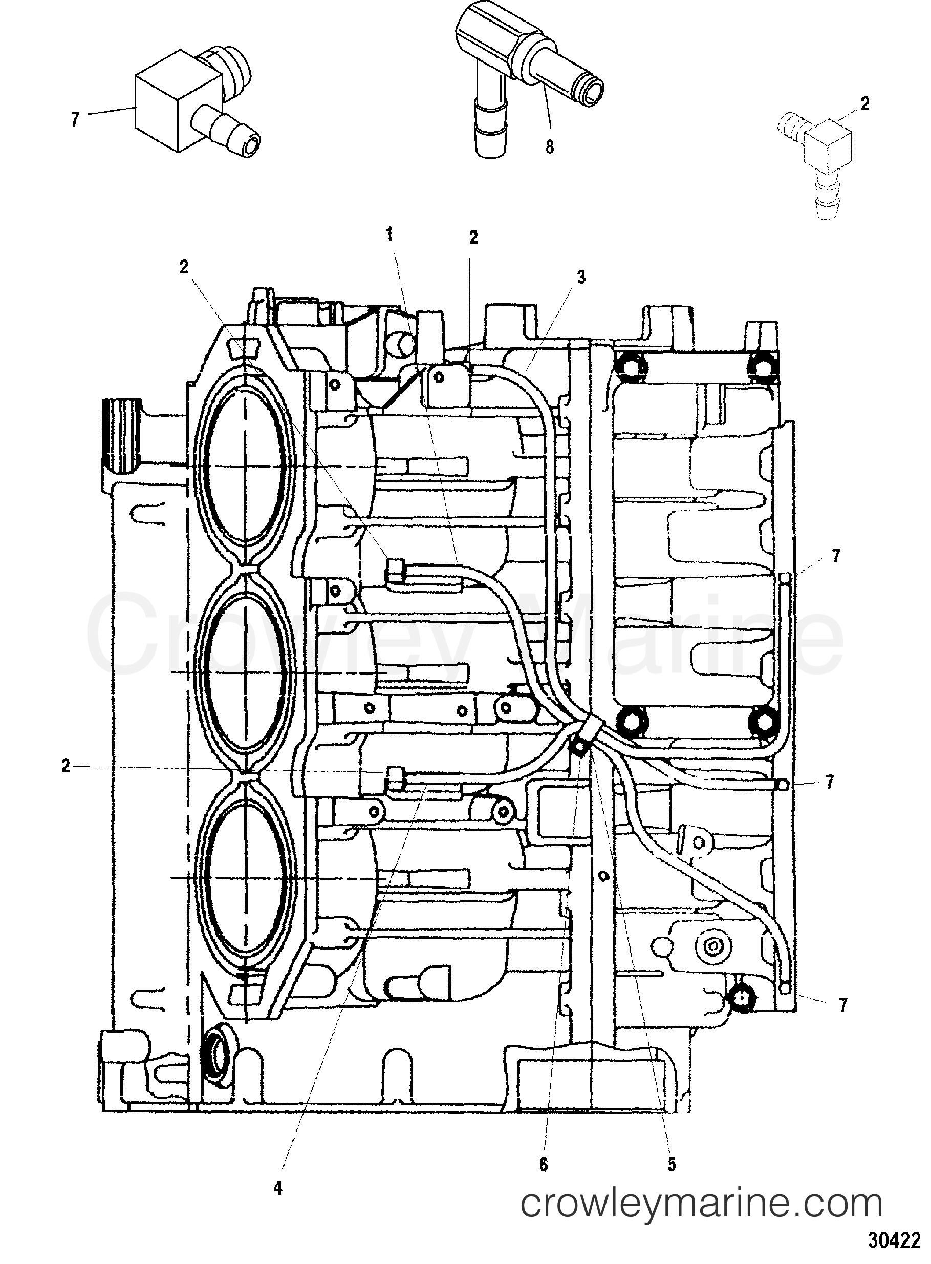 STARBOARD CENTER MAIN OILING SYSTEM - 2001 Outboard 200DFI [CXL DIG SW ...