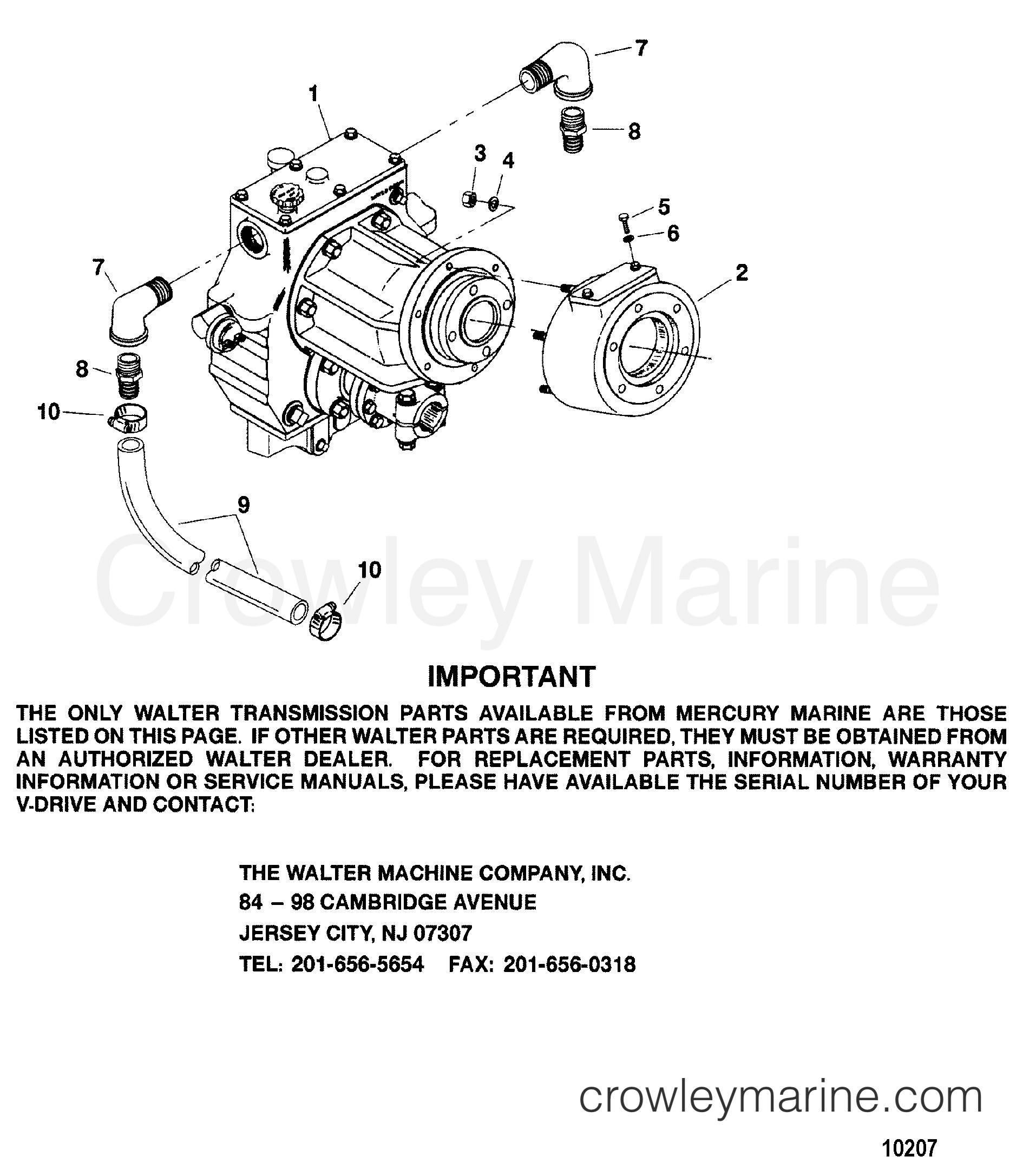 TRANSMISSION(WALTER V-DRIVE) - 1998 Inboard Engine 350 MAG [BLK SCORP] 33500448E | Crowley Marine