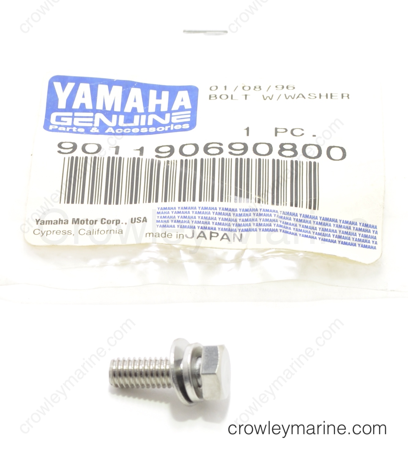 90119-06908-00 With Washer Bolt - Yamaha Motors | Crowley Marine