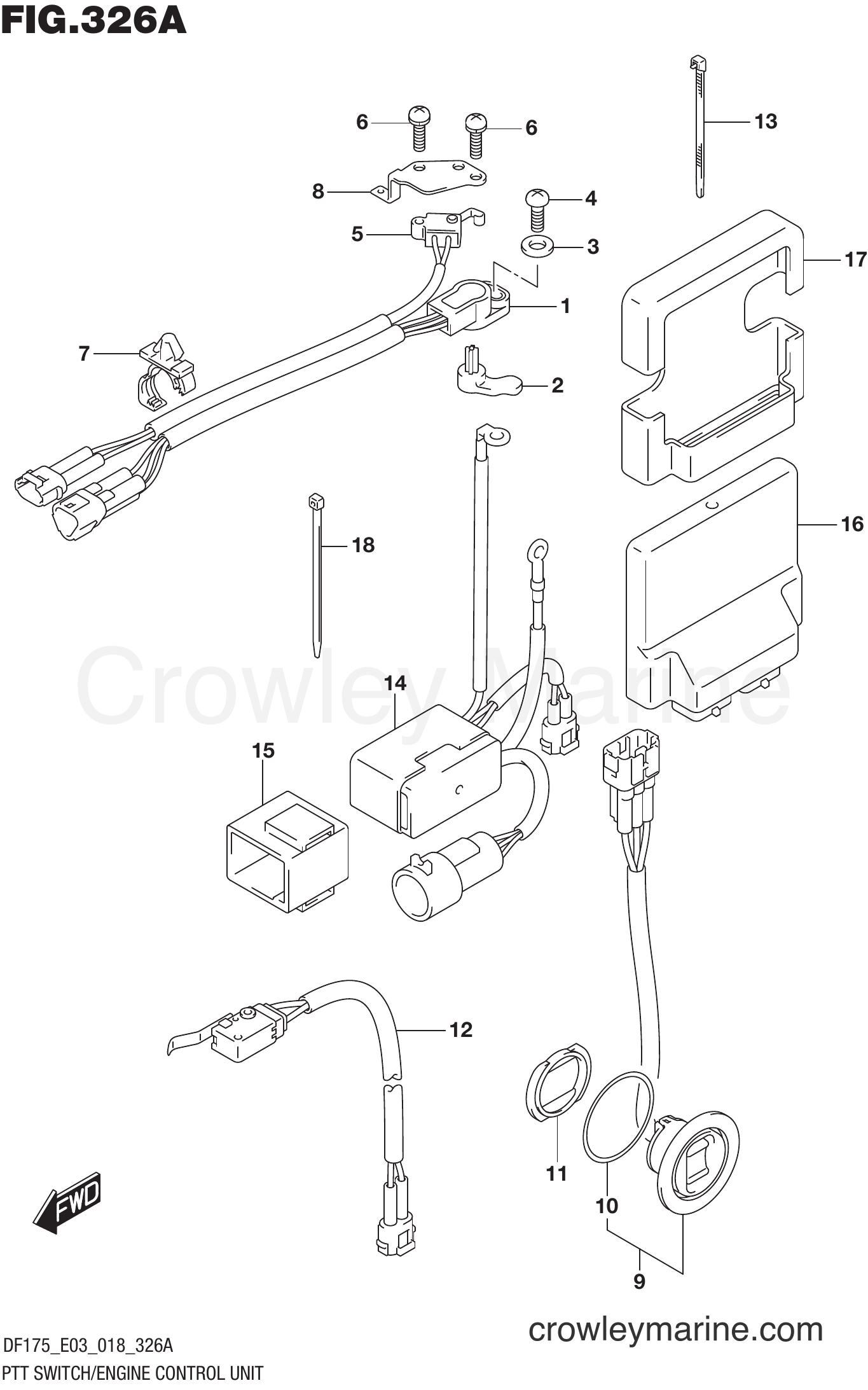 PTT SWITCH/ENGINE CONTROL UNIT - 2018 Four-Stroke Outboard 150 DF150ST | Crowley Marine