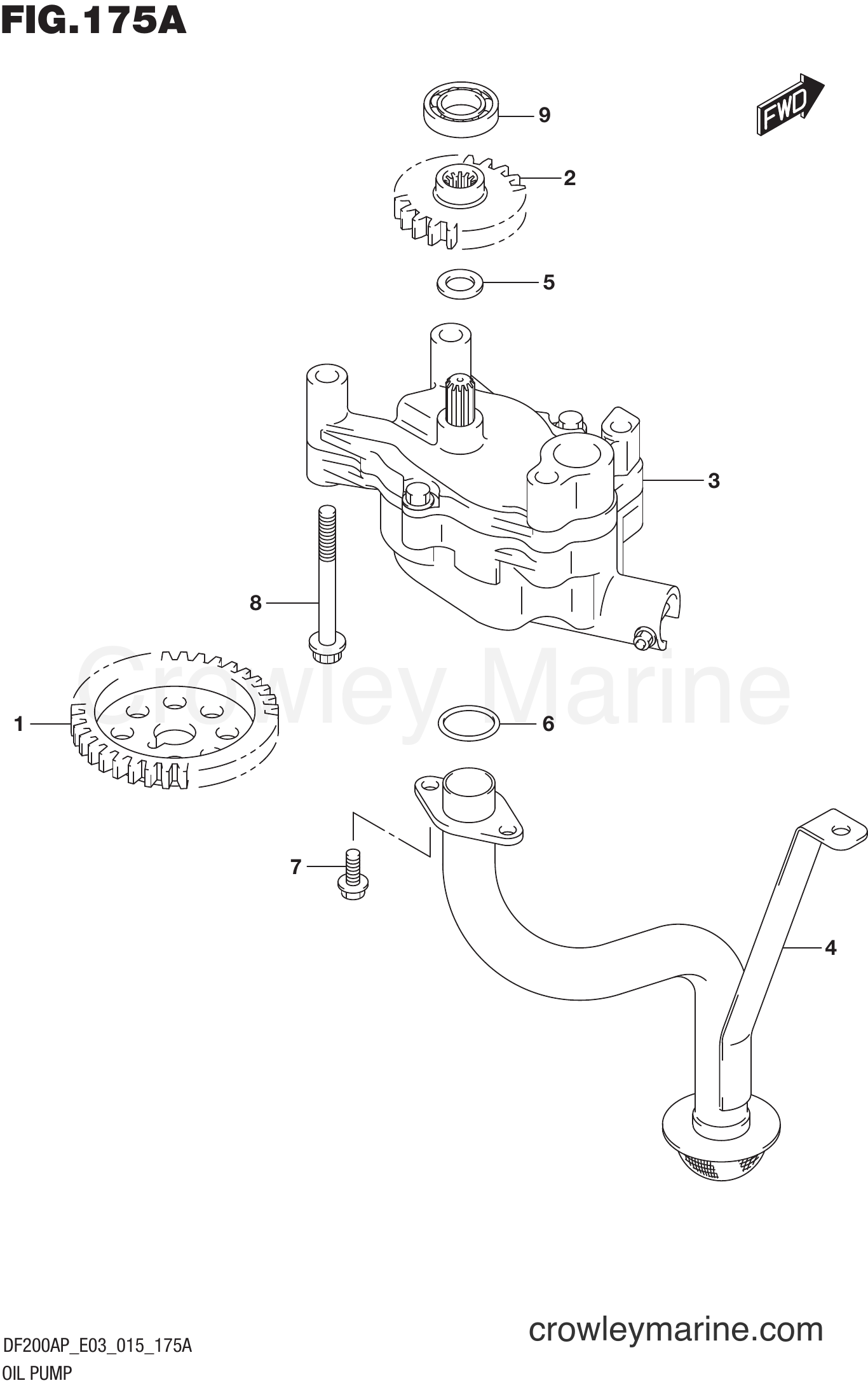 OIL PUMP - Serial Range Four-Stroke Outboard 200 DF200AP 510001 ...