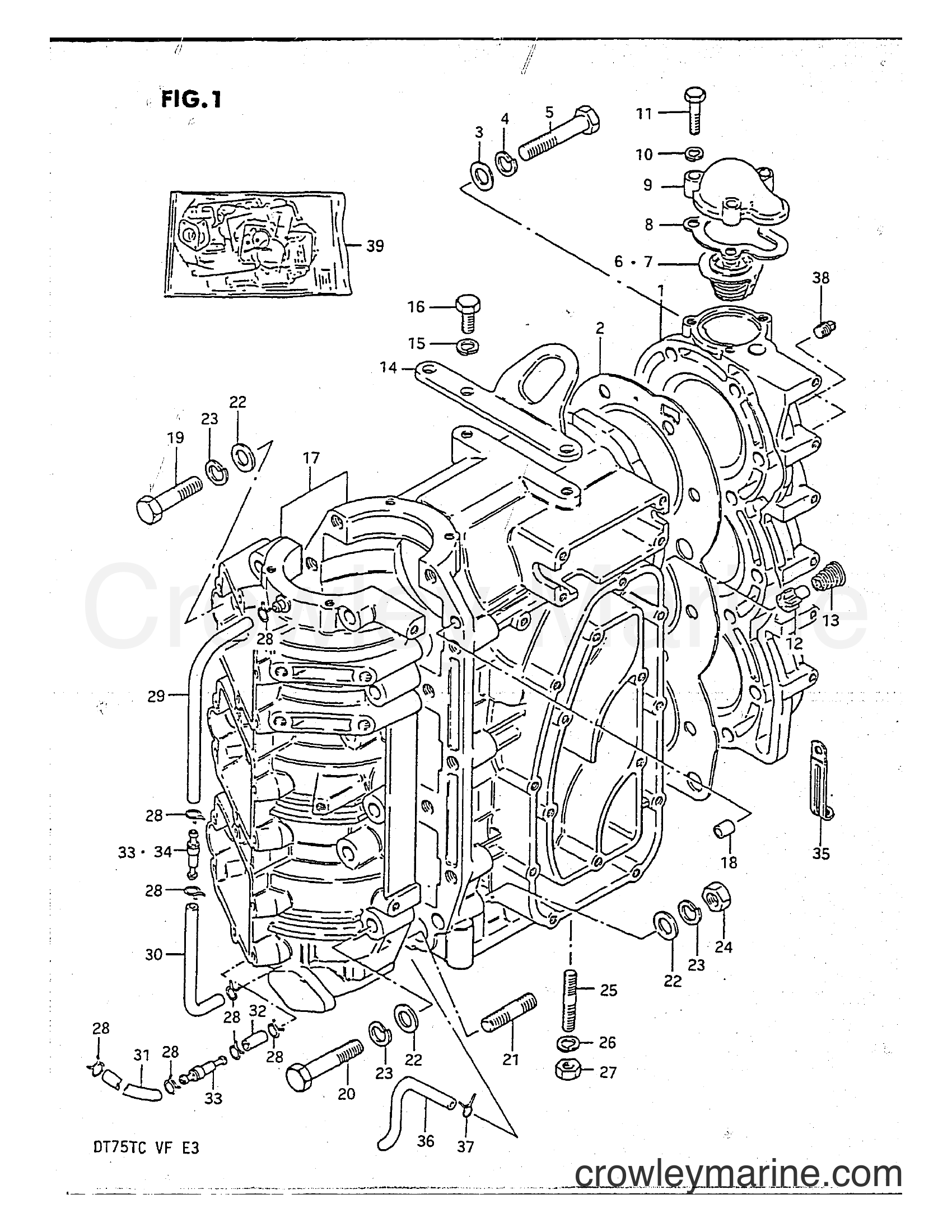 CYLINDER - 1985 Two-Stroke Outboard 75 DT75 | Crowley Marine
