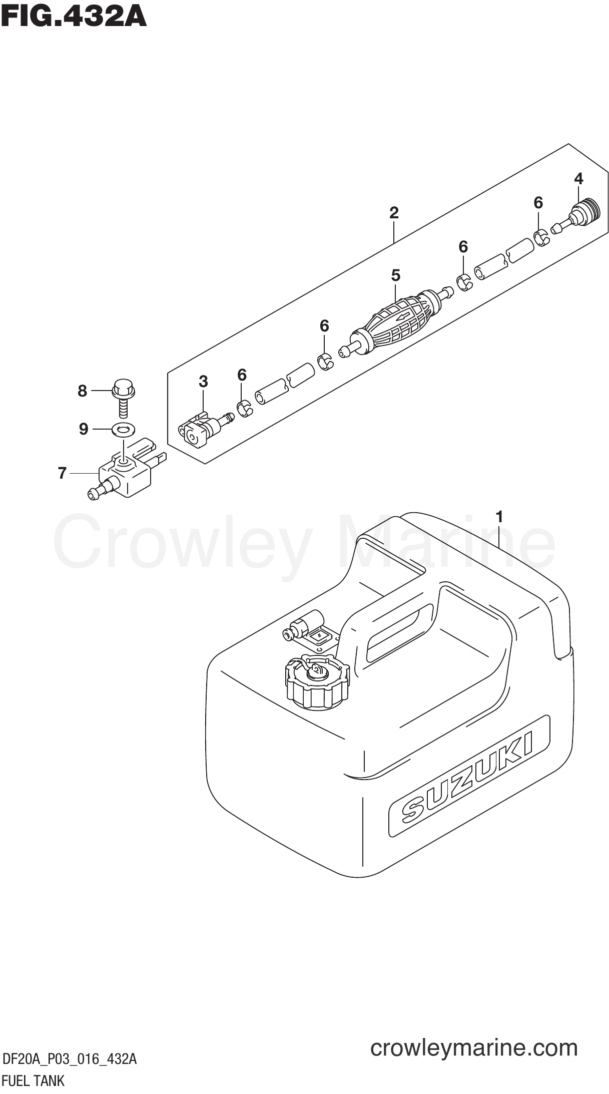 FUEL TANK - Serial Range Four-Stroke Outboard 20 DF20A 610001 ...