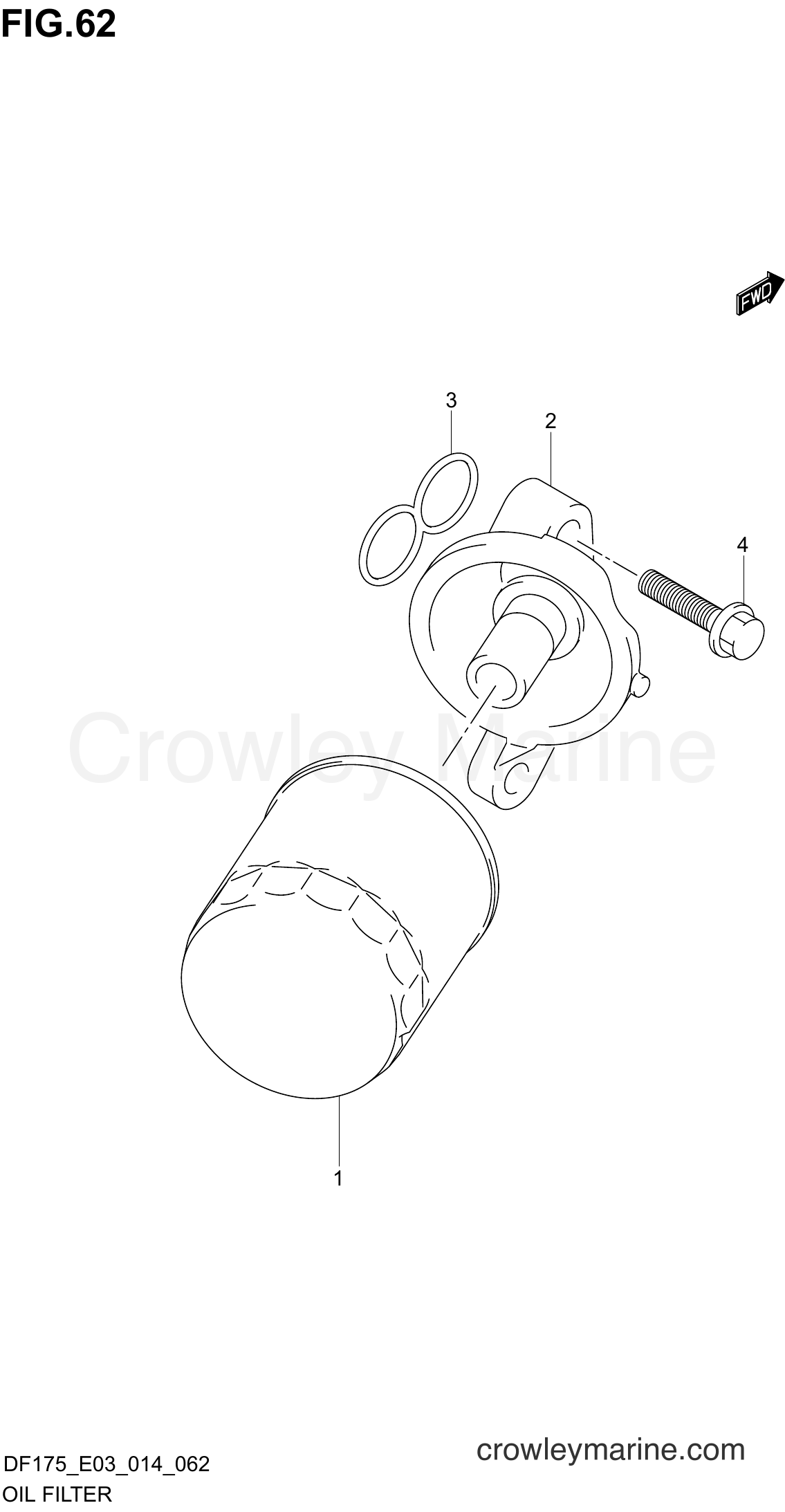 OIL FILTER - Serial Range Four-Stroke Outboard 150 DF150 41001~ | Crowley Marine
