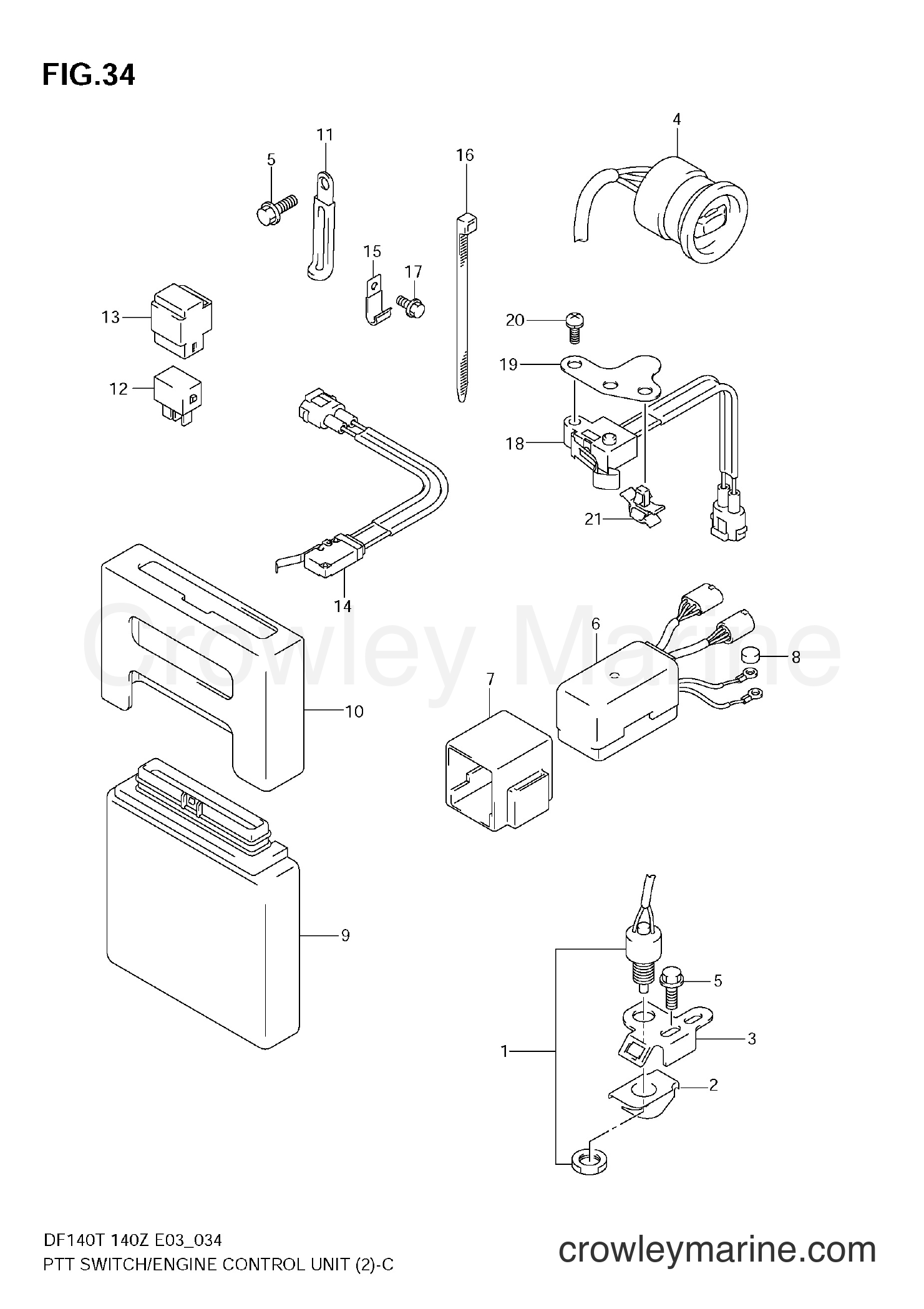 PTT SWITCH & ENGINE CONTROL UNIT (MODEL:04~) - 2002 Four-Stroke ...