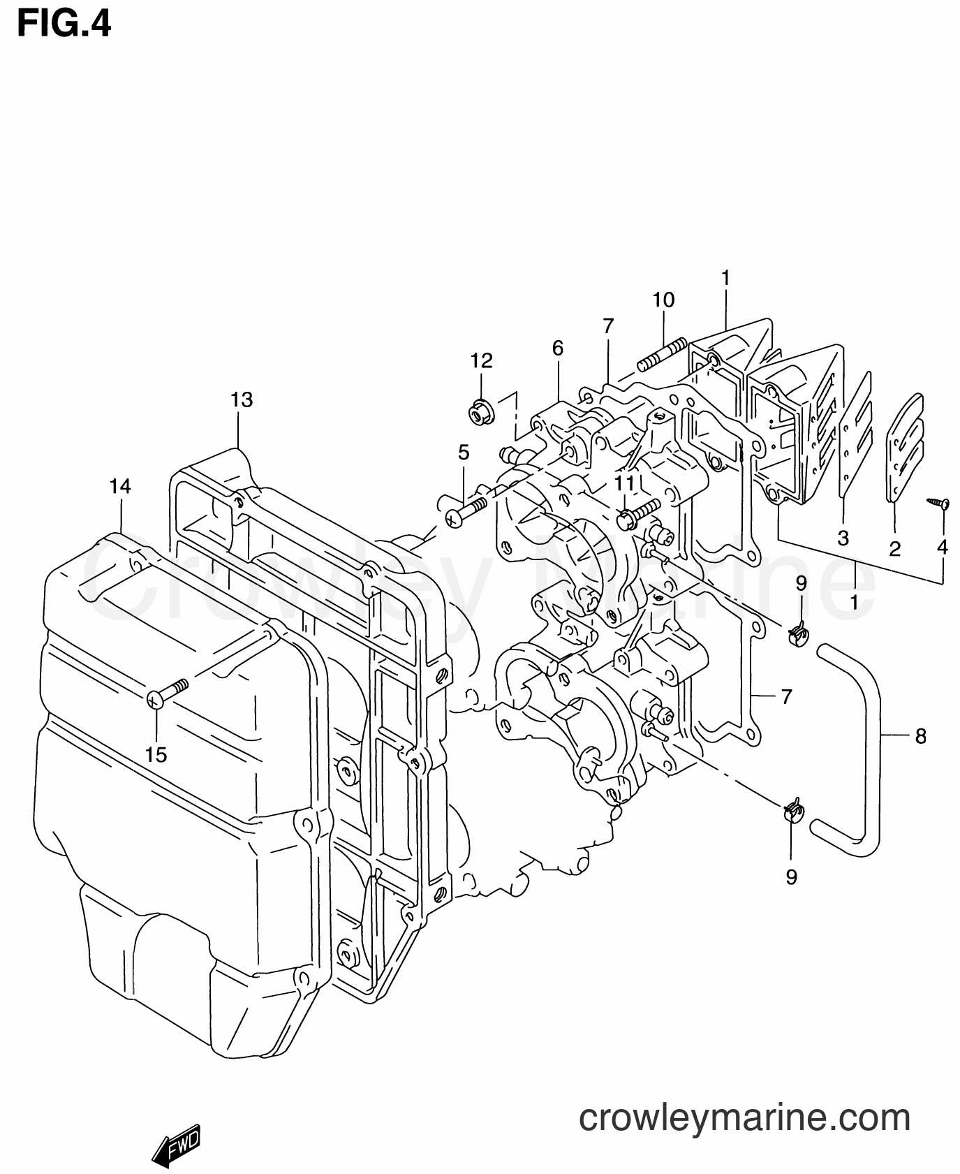 INLET CASE - 1989 Two-Stroke Outboard 100 DT100 | Crowley Marine