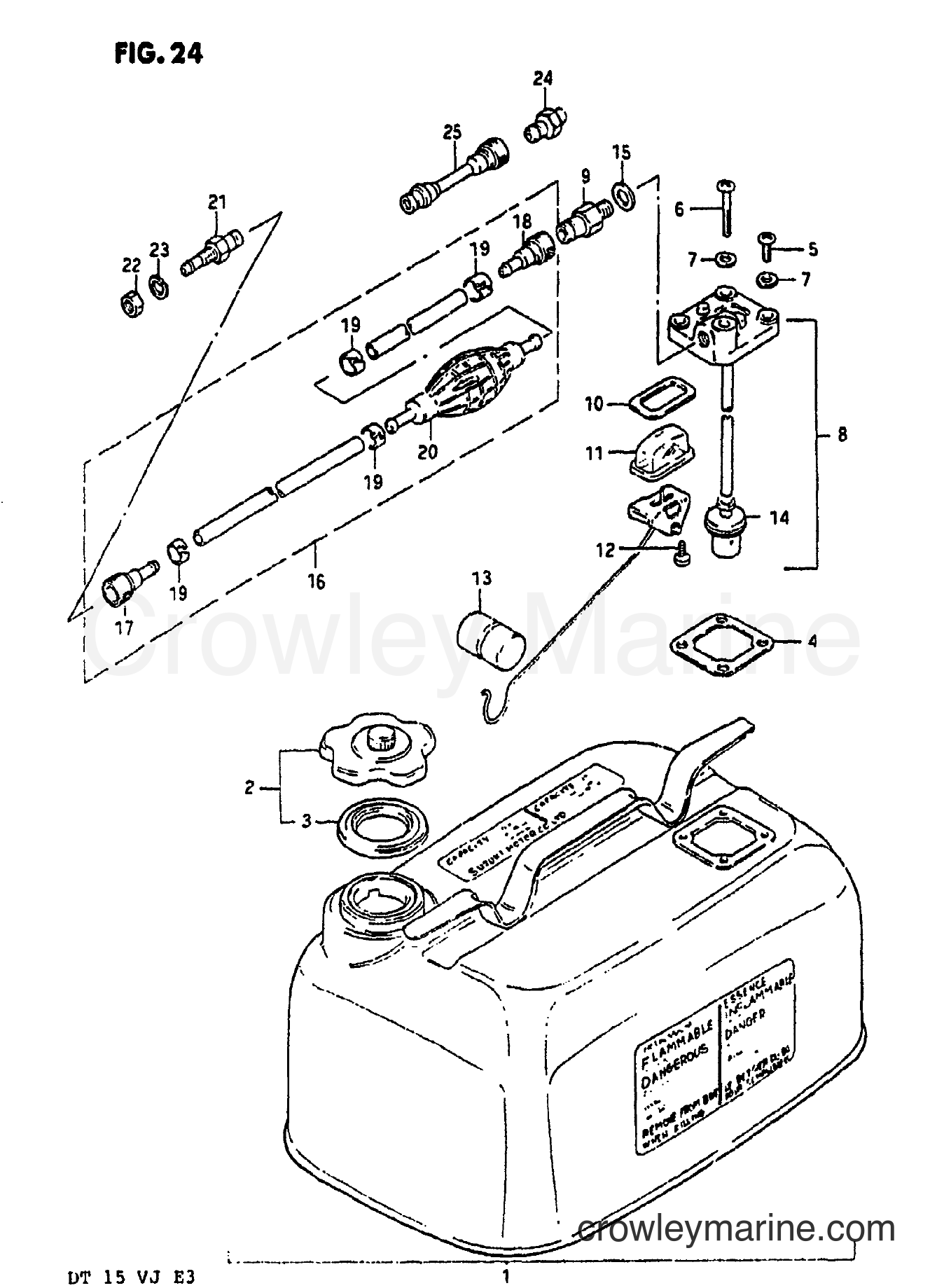 FUEL TANK (MODEL VG,VH) - 1986 Two-Stroke Outboard 15 DT15 | Crowley Marine