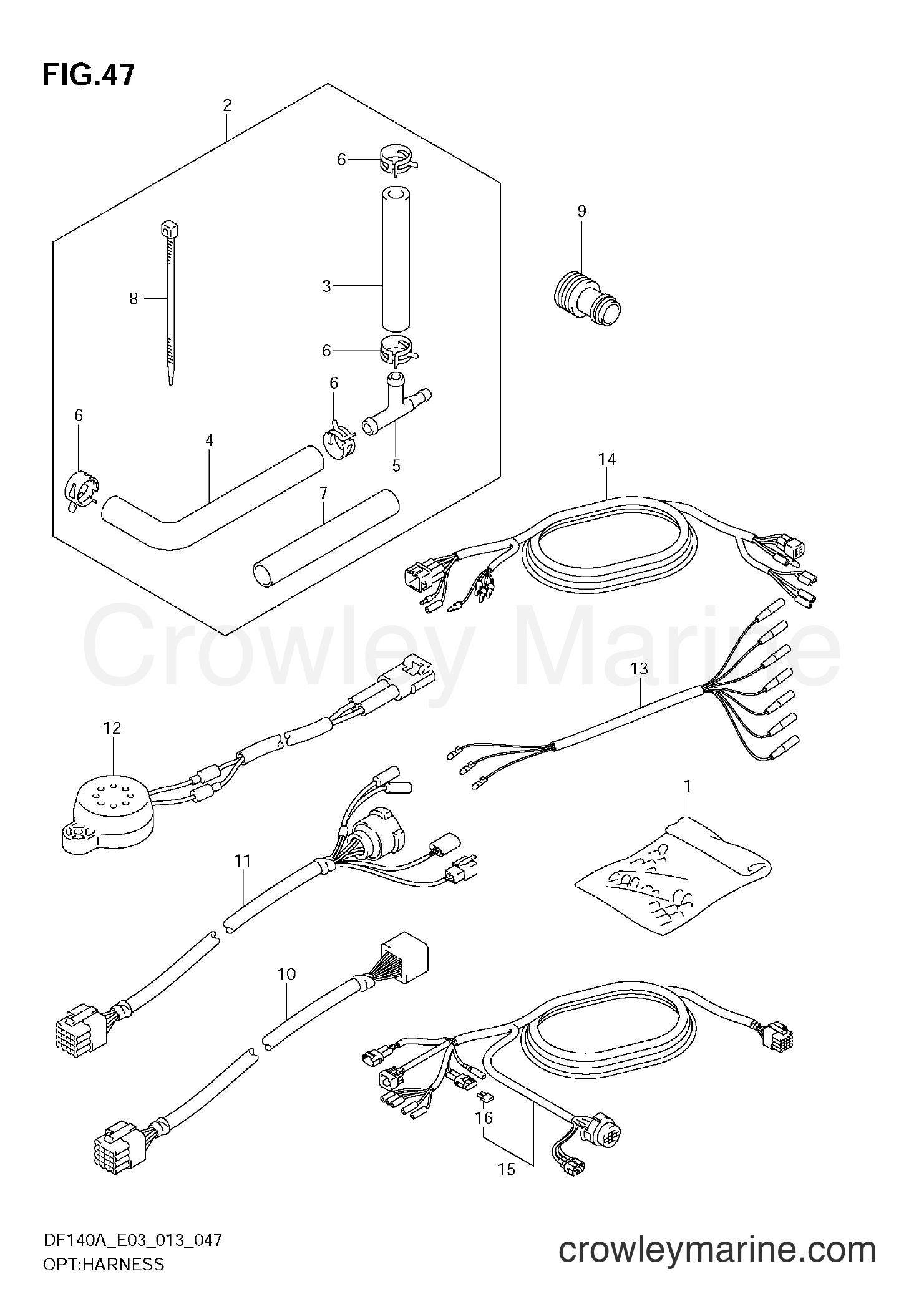 OPT:HARNESS - Serial Range Four-Stroke Outboard 140 DF140A 310001 ...