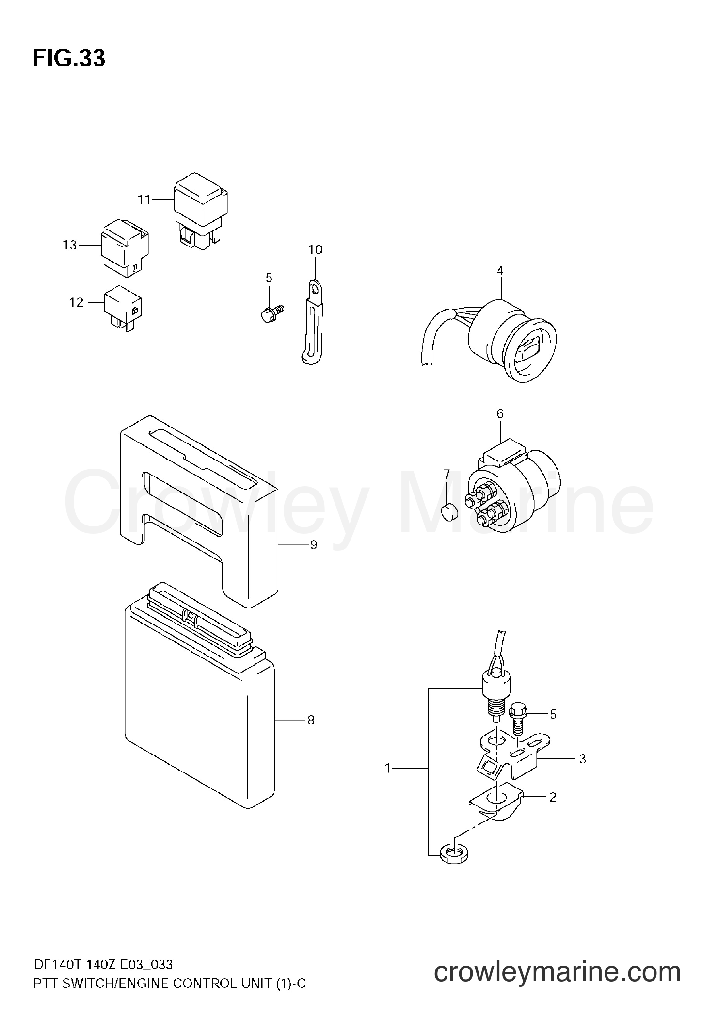 PTT SWITCH/ENGINE CONTROL UNIT (MODEL:02,03) - 2002 Four-Stroke ...