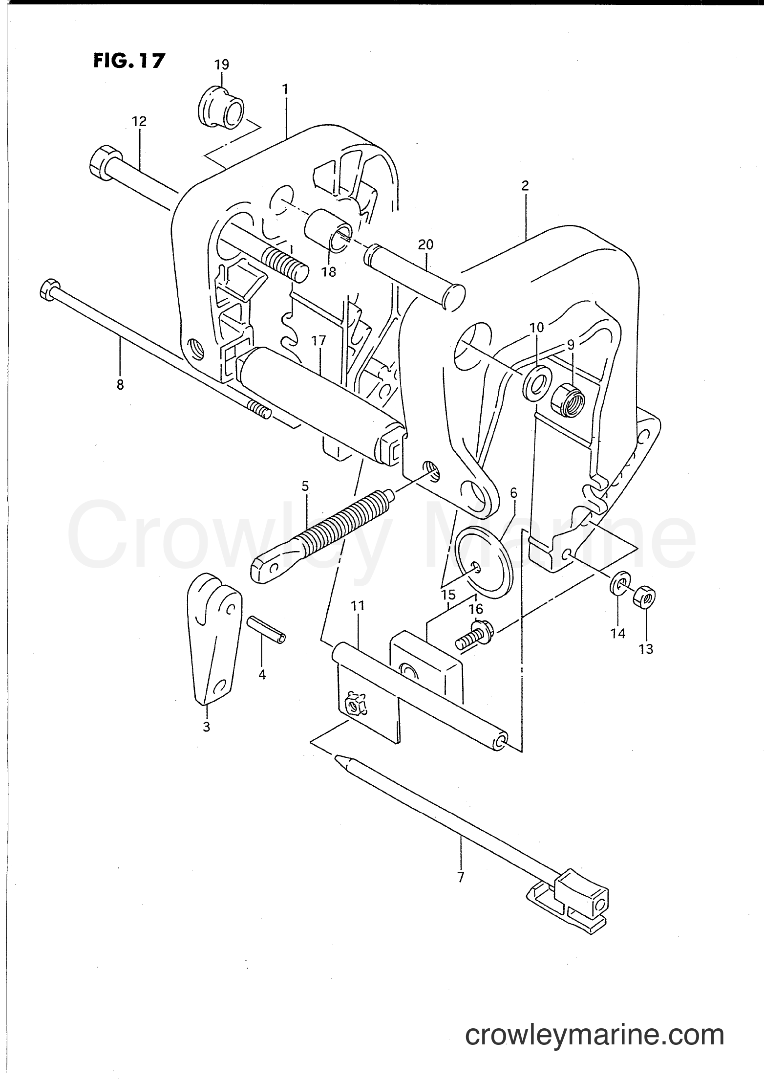 CLAMP BRACKET - 1988 Two-Stroke Outboard 8 DT8C | Crowley Marine