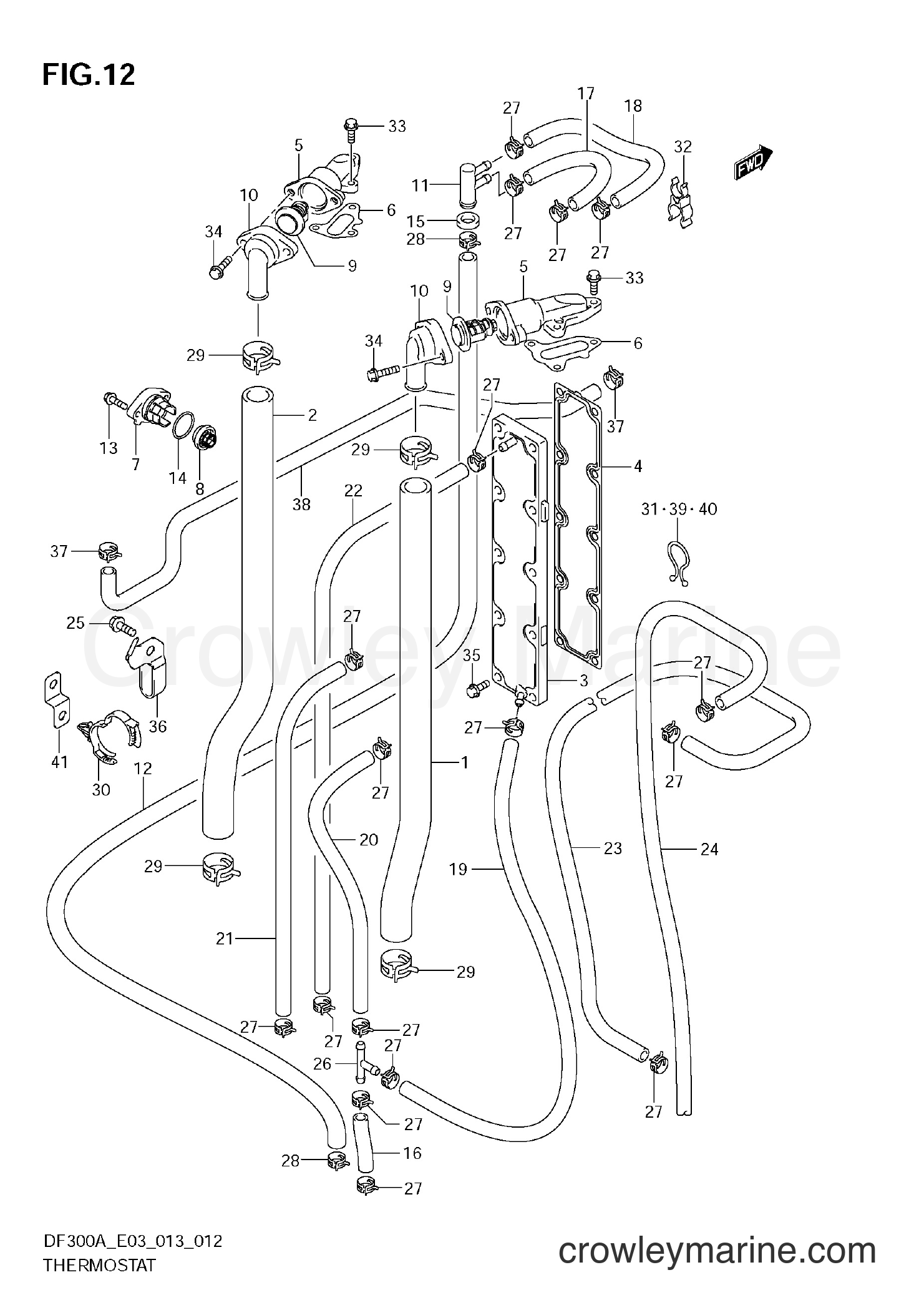 THERMOSTAT - Serial Range Four-Stroke Outboard 300 DF300AP 310001 ...