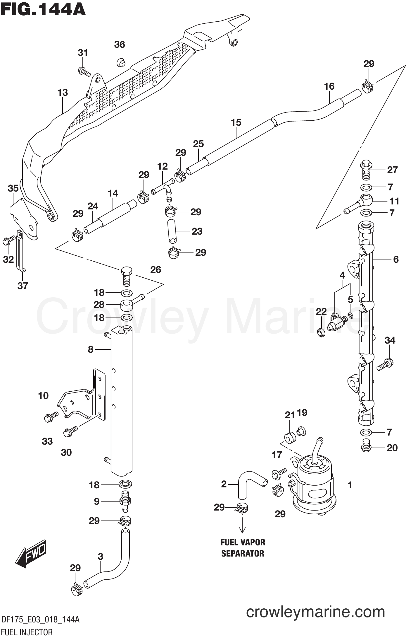 FUEL INJECTOR - 2018 Four-Stroke Outboard 150 DF150ST | Crowley Marine