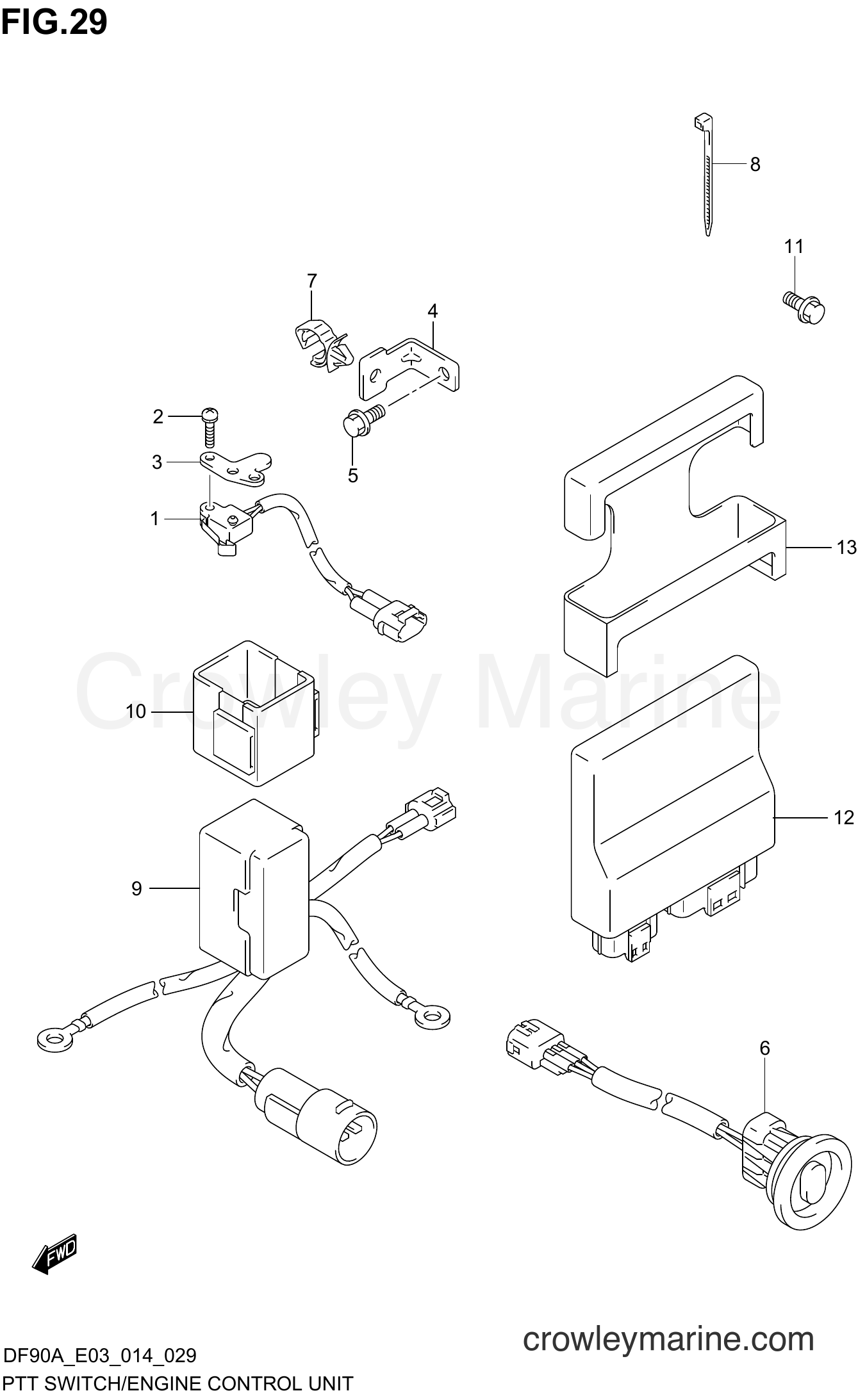 PTT SWITCH/ENGINE CONTROL UNIT (DF80A E03) - Serial Range Four-Stroke ...