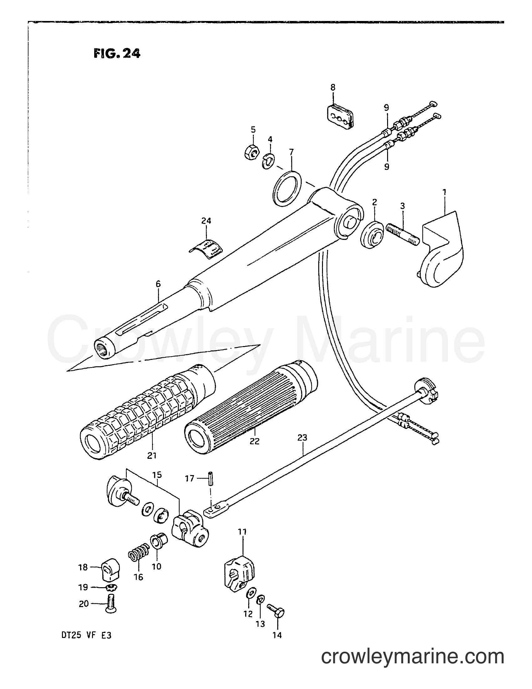 HANDLE - 1983 Two-Stroke Outboard 25 DT25 | Crowley Marine
