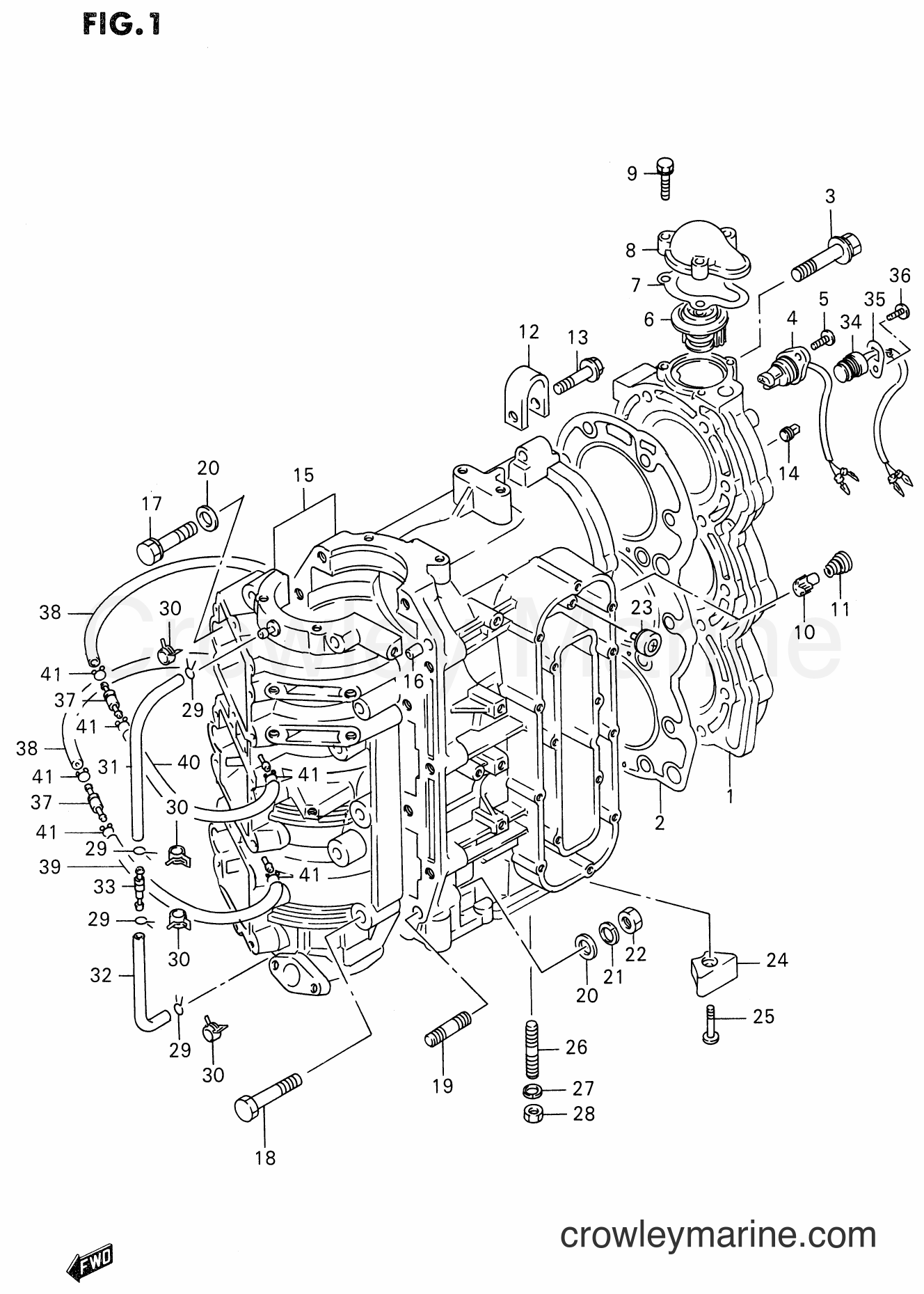 CYLINDER - 1996 Two-Stroke Outboard 75 DT75 | Crowley Marine